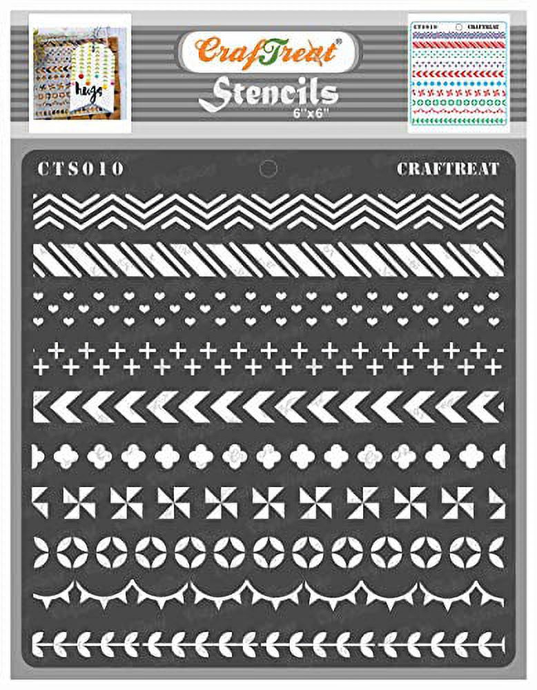 CrafTreat Border Stencils for Painting on Wood, Canvas, Paper, Fabric ...