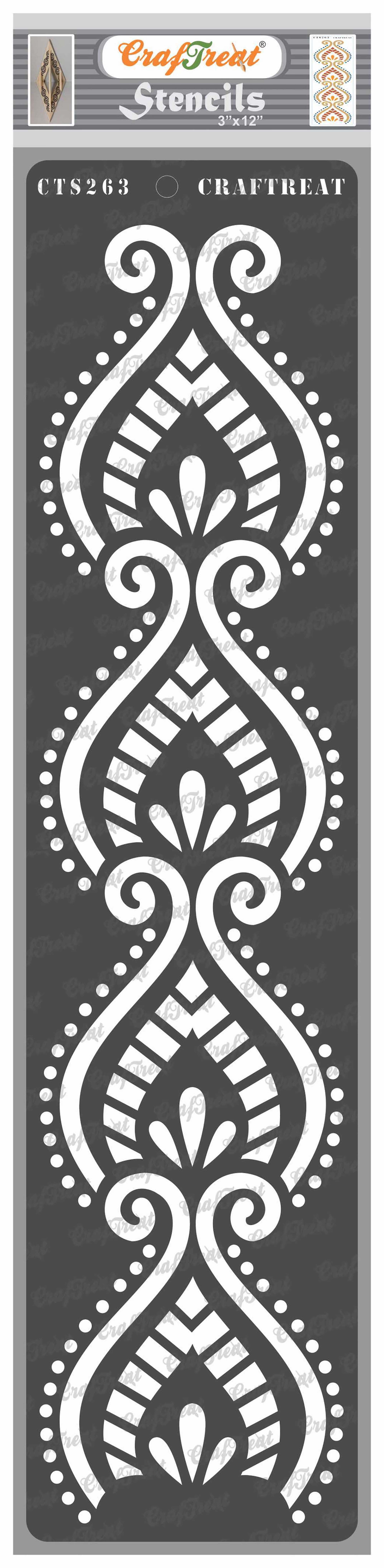 CrafTreat Border7 Stencil for Painting and Crafting - 3"x12" - Walmart.com