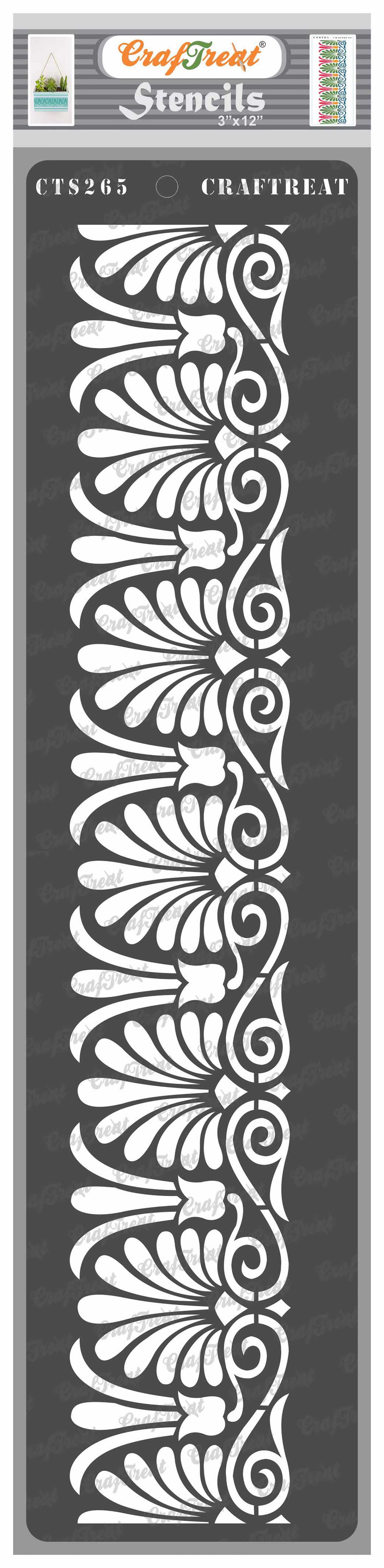 CrafTreat Border9 Stencil for Painting and Crafting - 3"x12" - Walmart.com