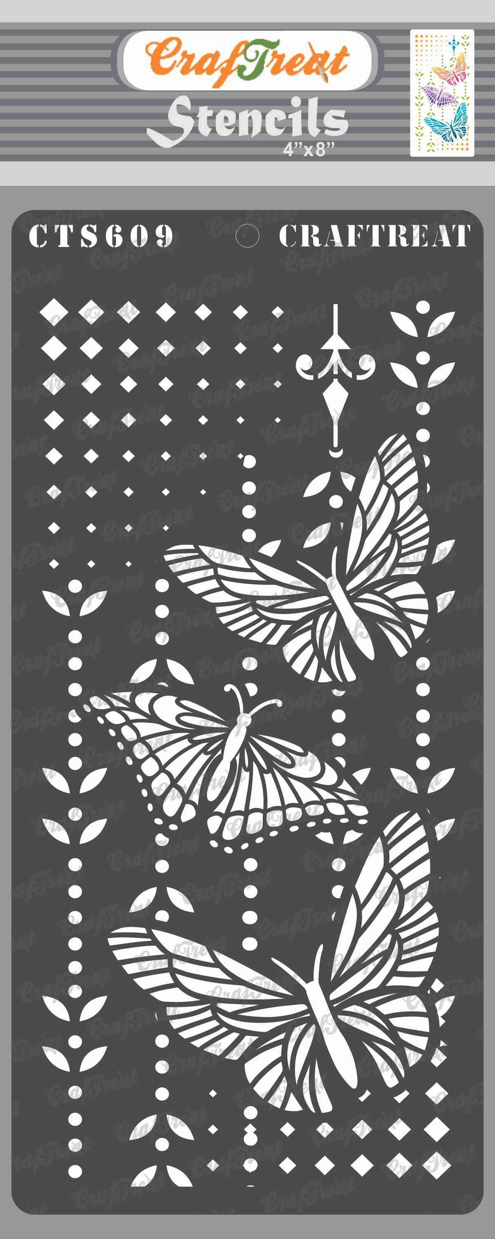 CrafTreat Butterfly Magic Stencil for Painting and Crafting - 4"x8 ...