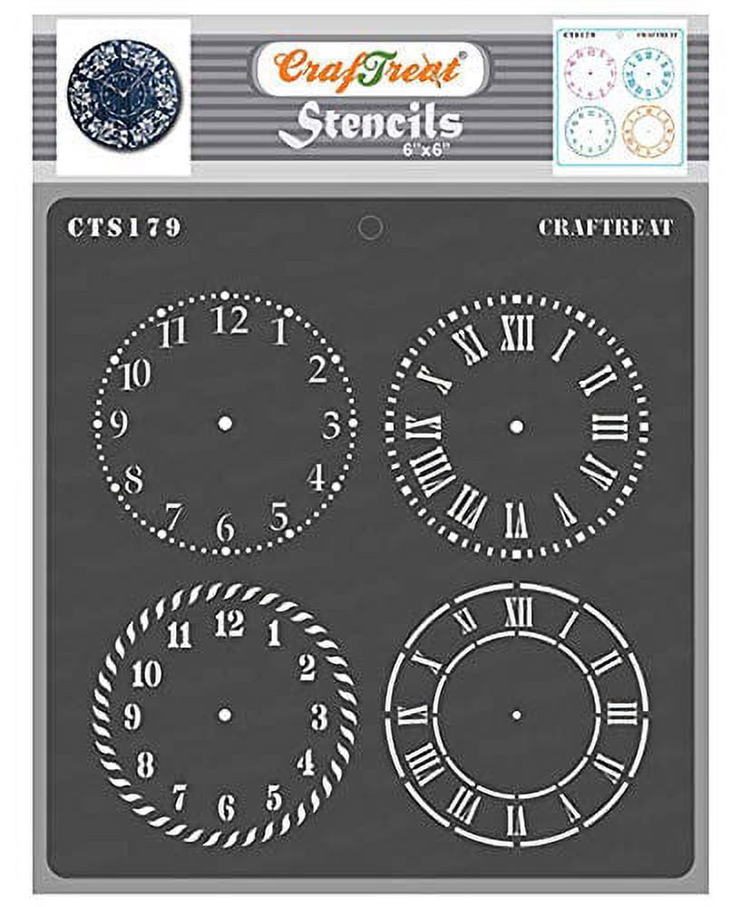 CrafTreat Clock Dials Stencil for Painting and Crafting - 6"x6 ...