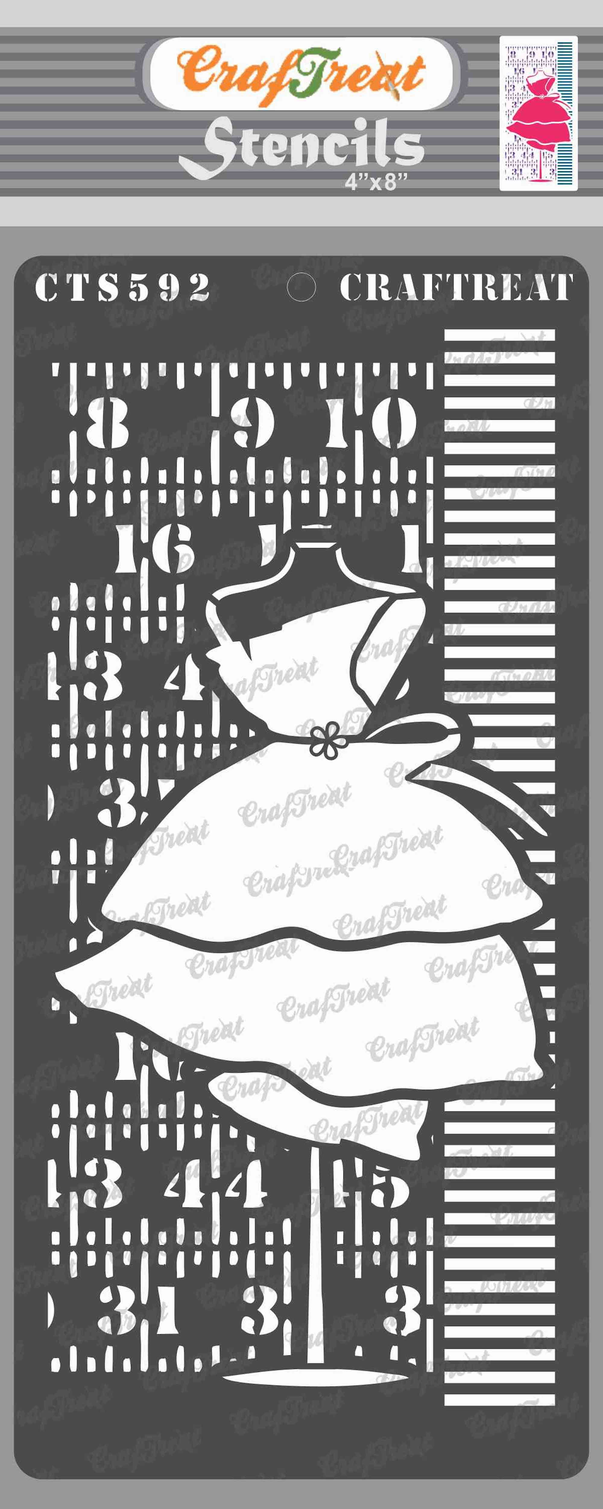 CrafTreat Couture Fashion Stencil for Painting and Crafting - 4"x8 ...