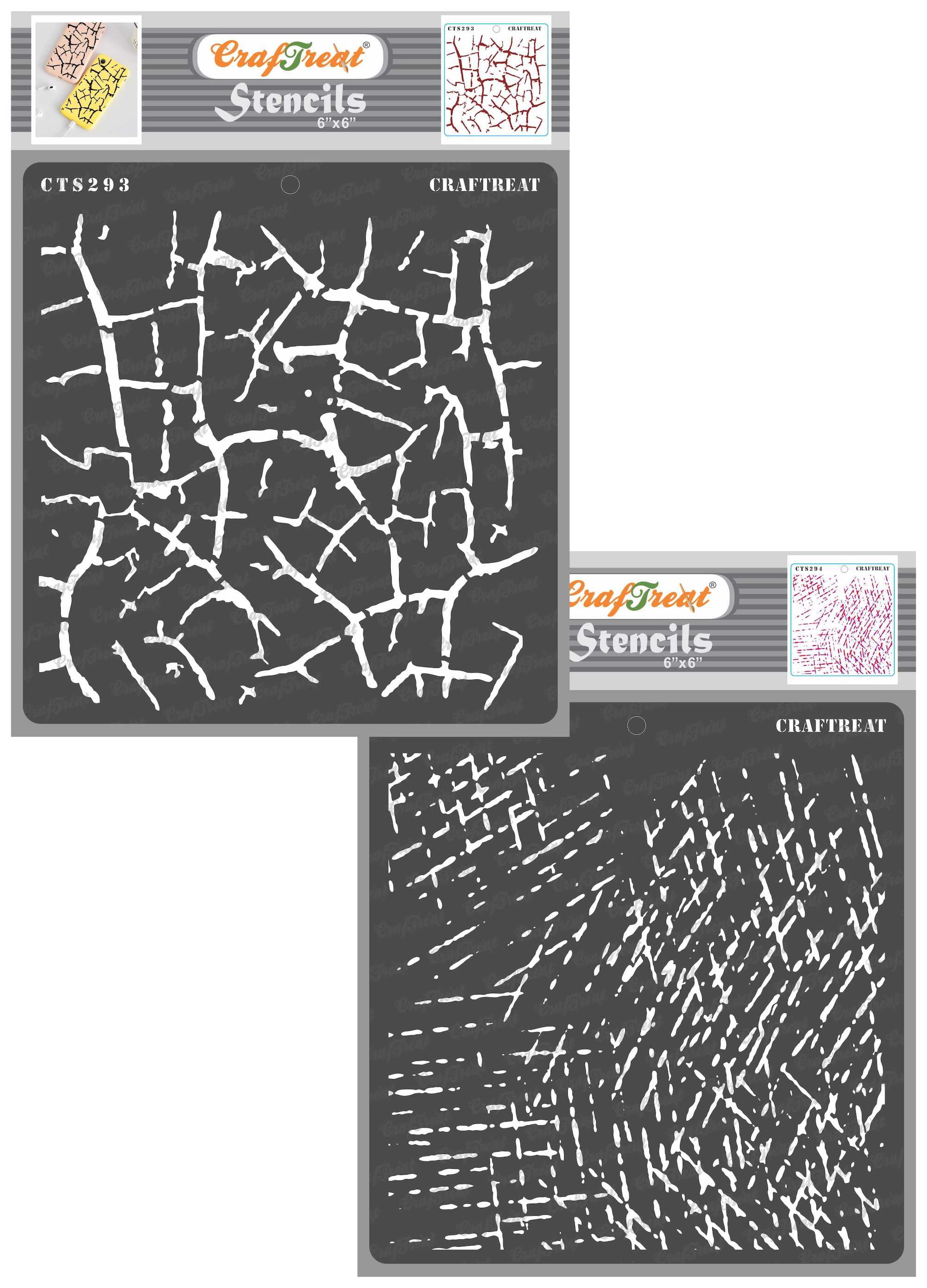 CrafTreat Crocodile Crackle and Scratch Pattern Stencil for Painting ...
