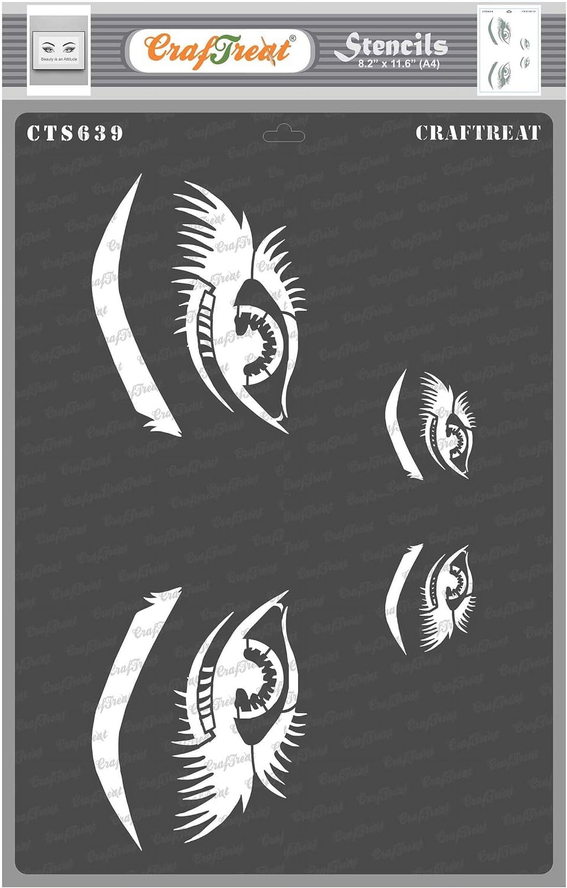 CrafTreat Eye Stencils for painting on Wood - Beautiful Eyes Stencils ...
