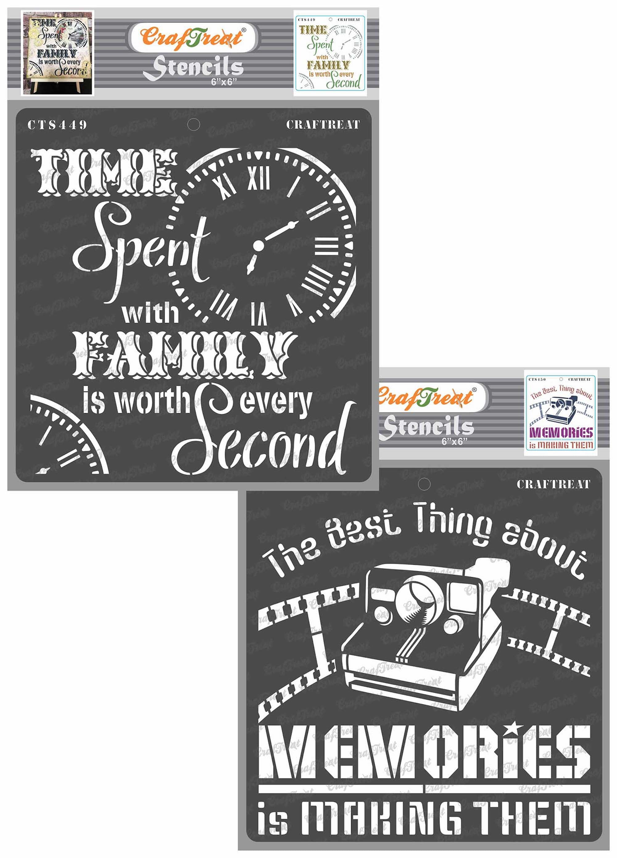CrafTreat Family Time and Making Memories Stencil for Painting and ...