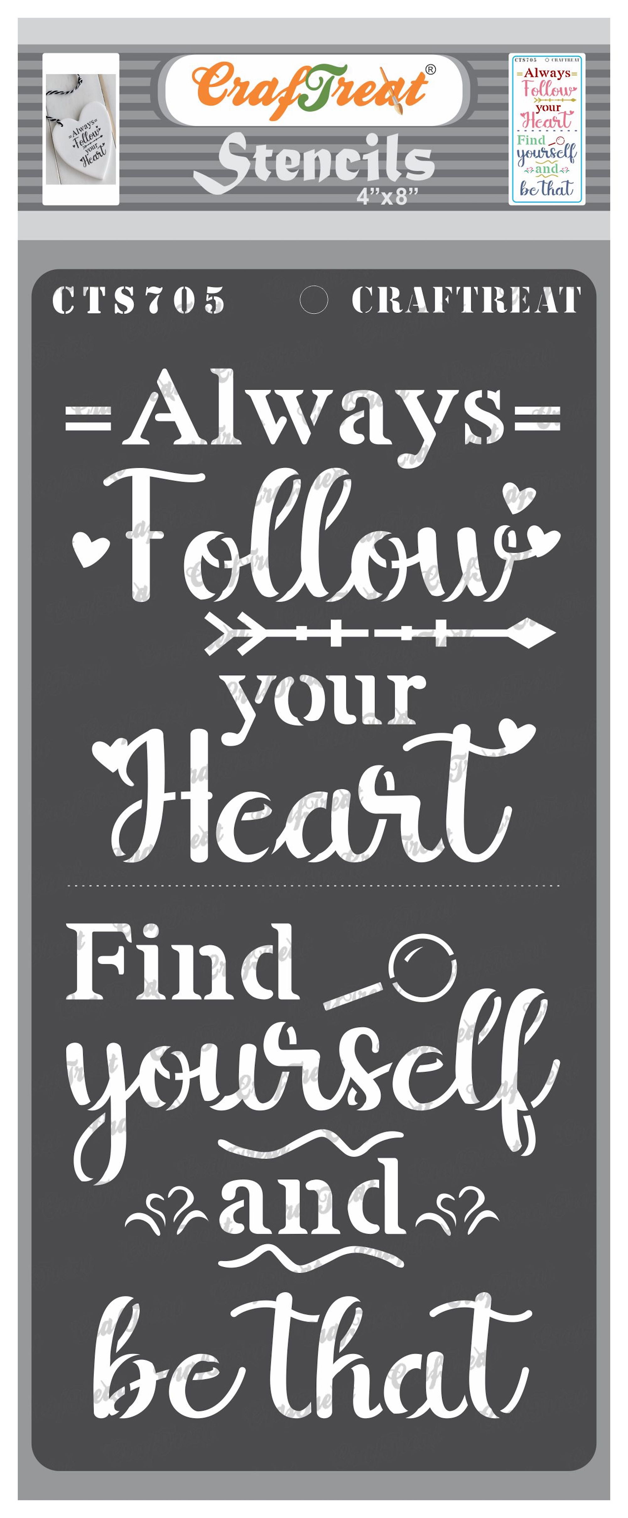 CrafTreat Find Yourself Stencil for Painting and Crafting - 4"x8 ...