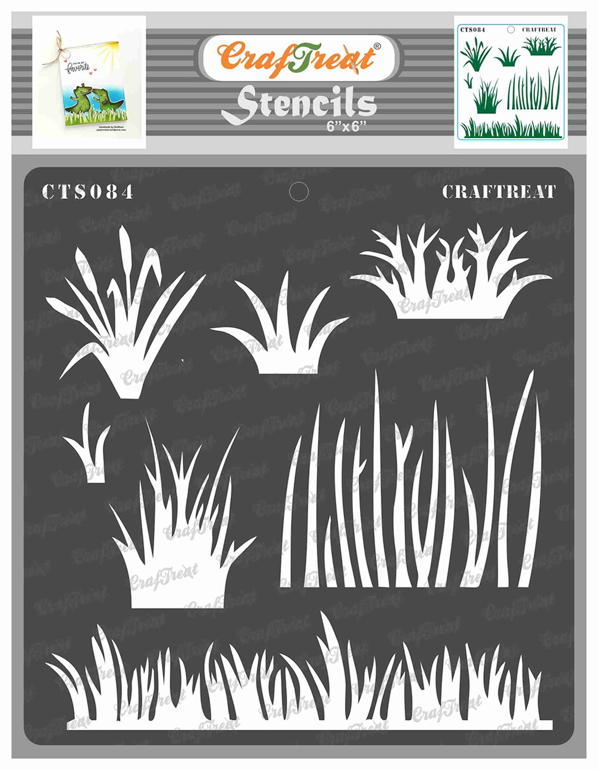CrafTreat Grass Stencil for Painting and Crafting - 6"x6" - Walmart.com