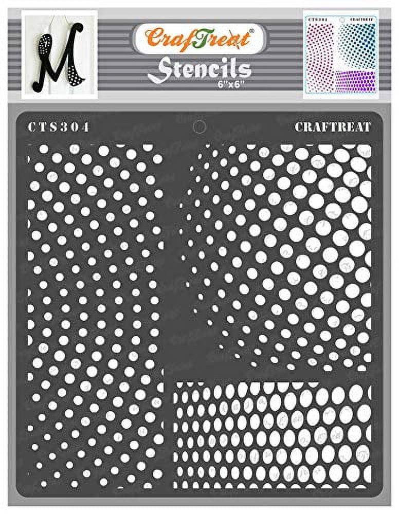 CrafTreat Halftone Circles Stencil for Painting and Crafting - 6"x6 ...