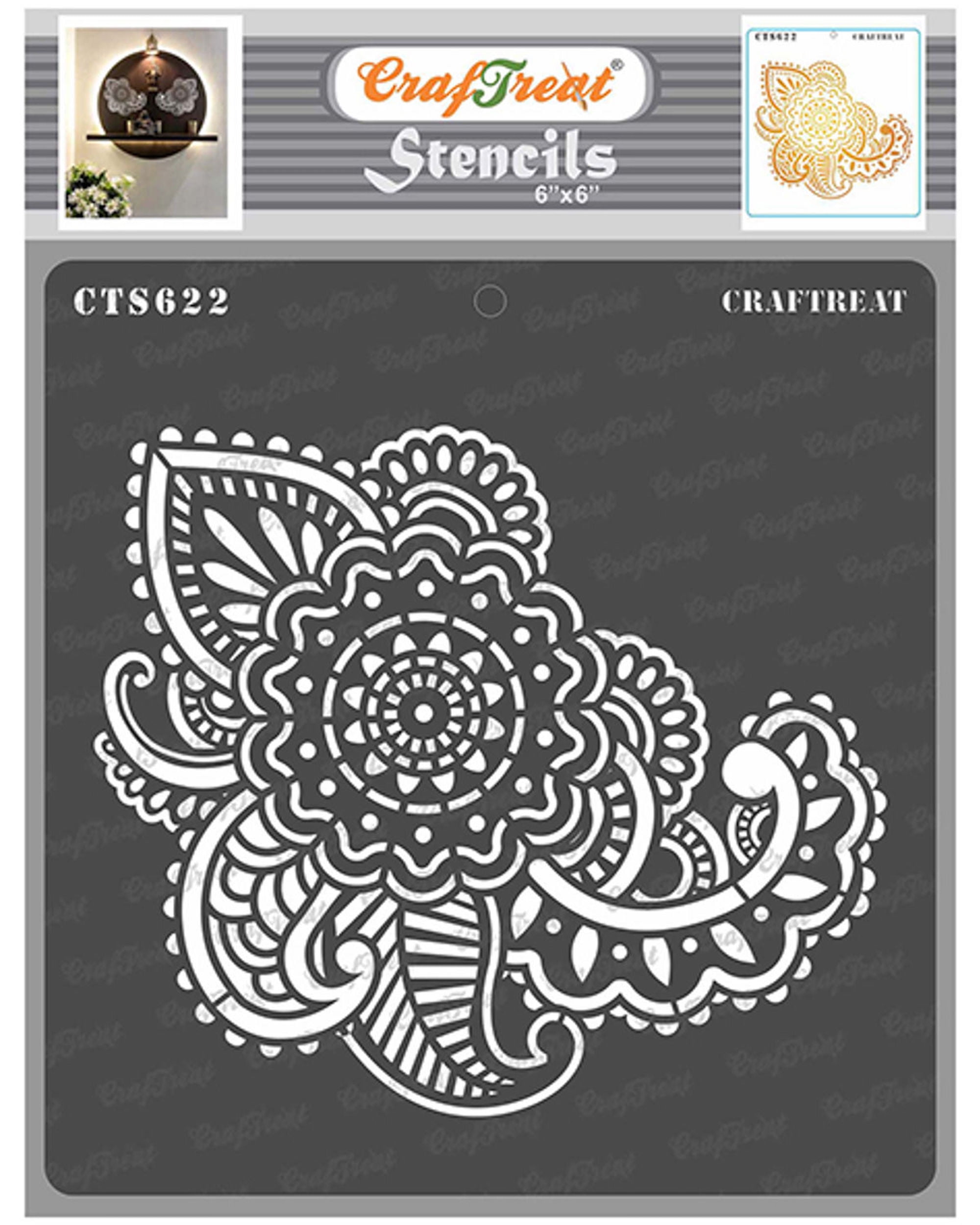 CrafTreat Hennah Stencil for Painting and Crafting - 6"x6" - Walmart.com