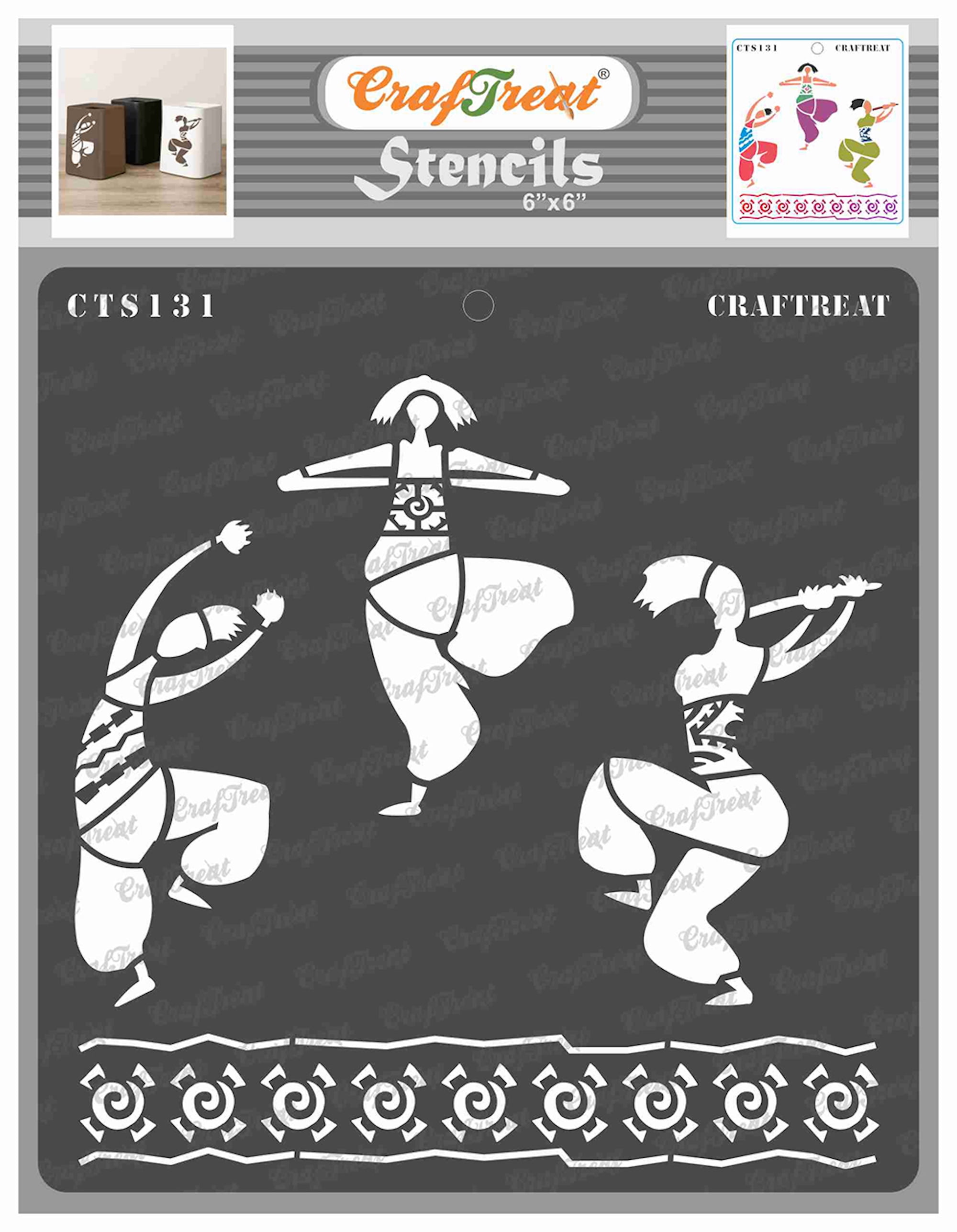 CrafTreat Joy of Dancing Tribal Stencil for Painting and Crafting - 6 ...