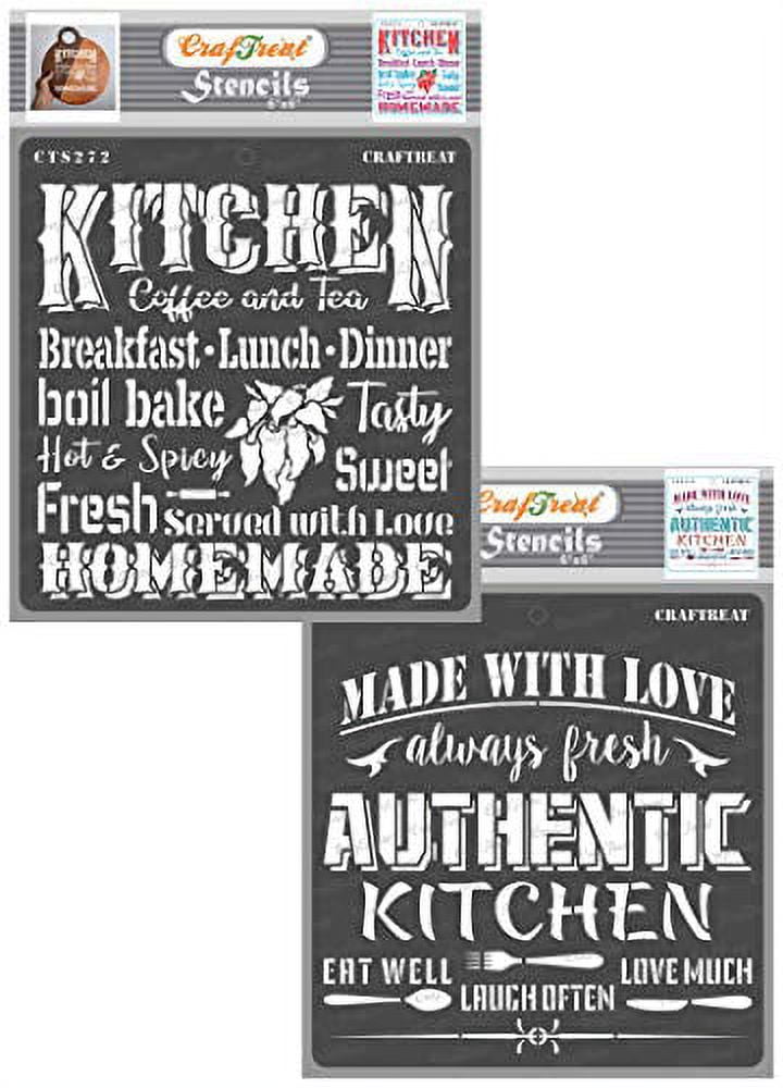 CrafTreat Kitchen Decor Stencils for Painting on Wood, Canvas, Paper ...