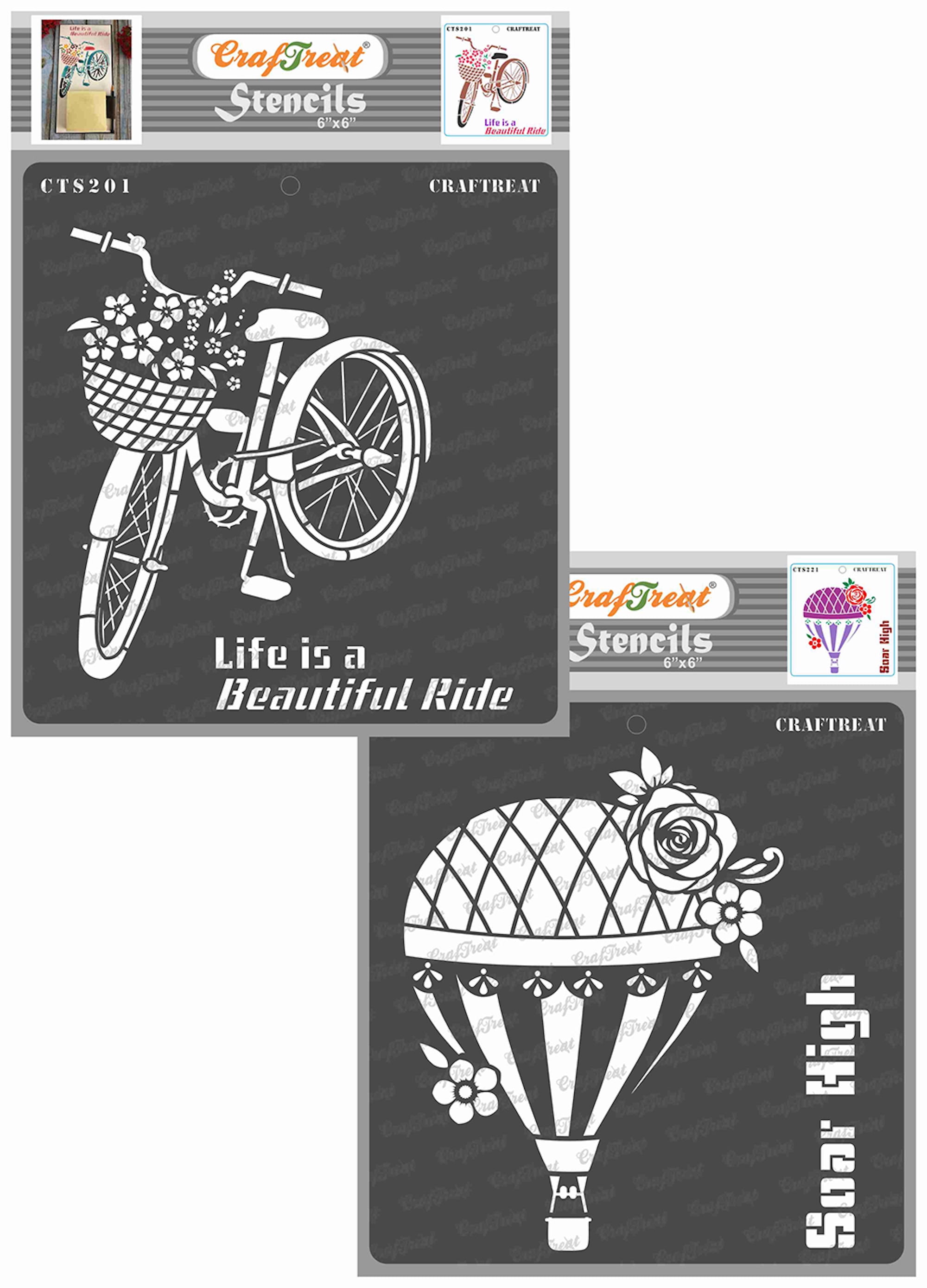 CrafTreat Life is a Beautiful Ride Stencils for Painting | 12"x12 ...