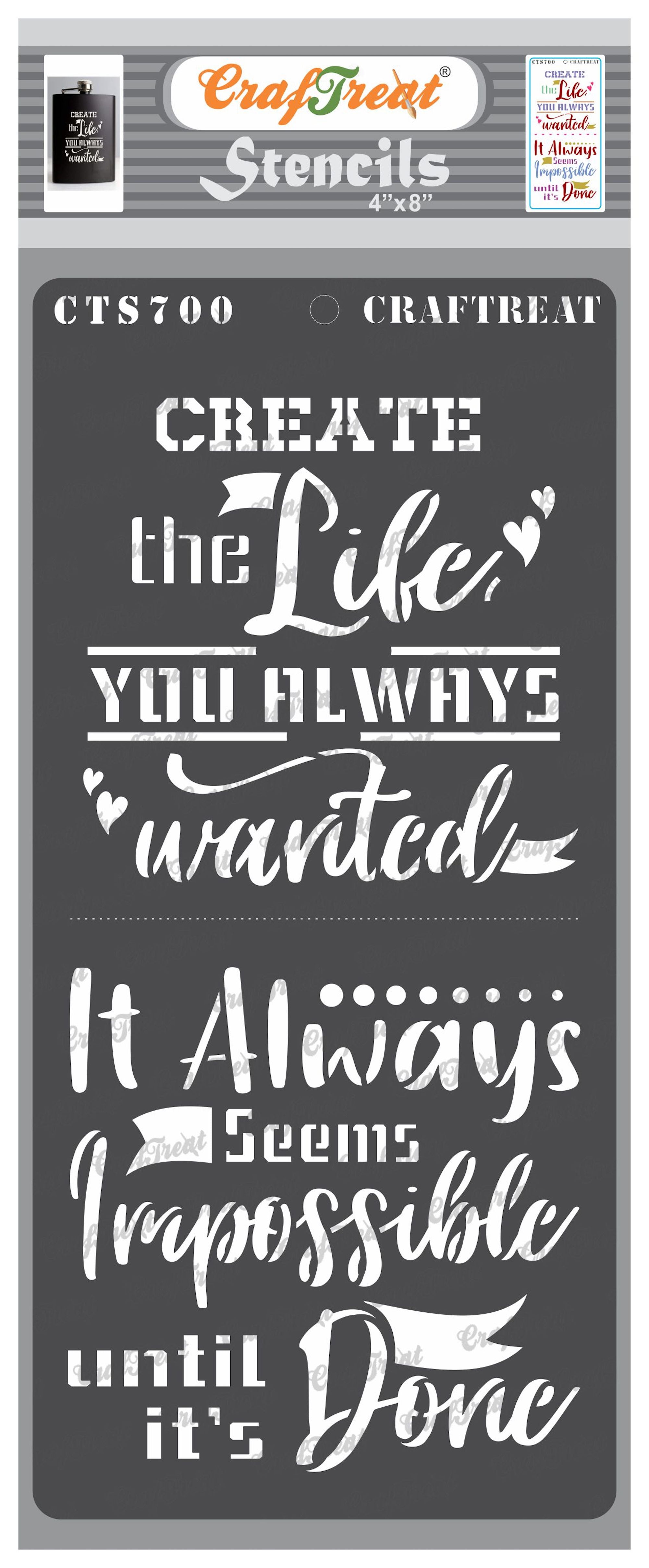 CrafTreat Life you wanted Stencil for Painting and Crafting - 4"x8 ...