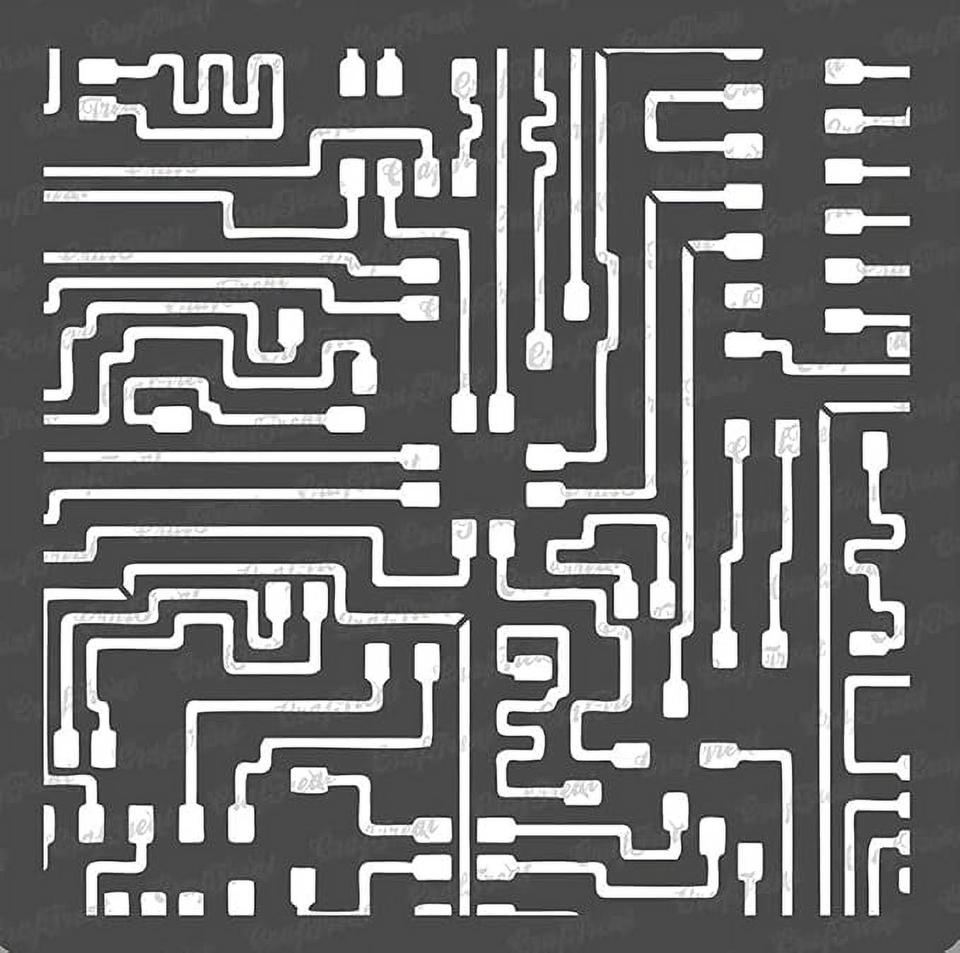 CrafTreat Mixed Media Stencils for Painting on Wood - Circuit Board ...