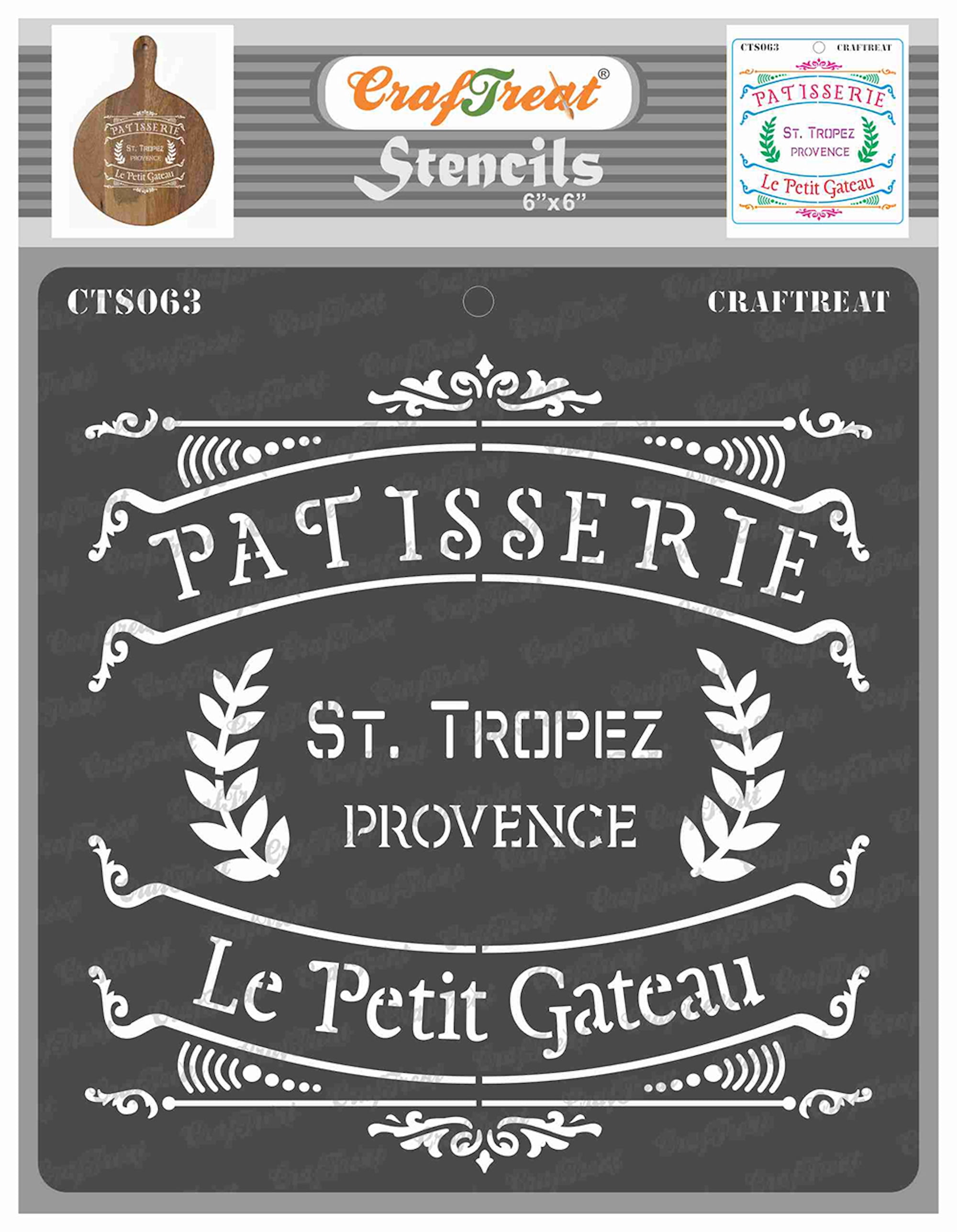 CrafTreat Patteserie Stencil for Painting and Crafting - 6"x6 ...
