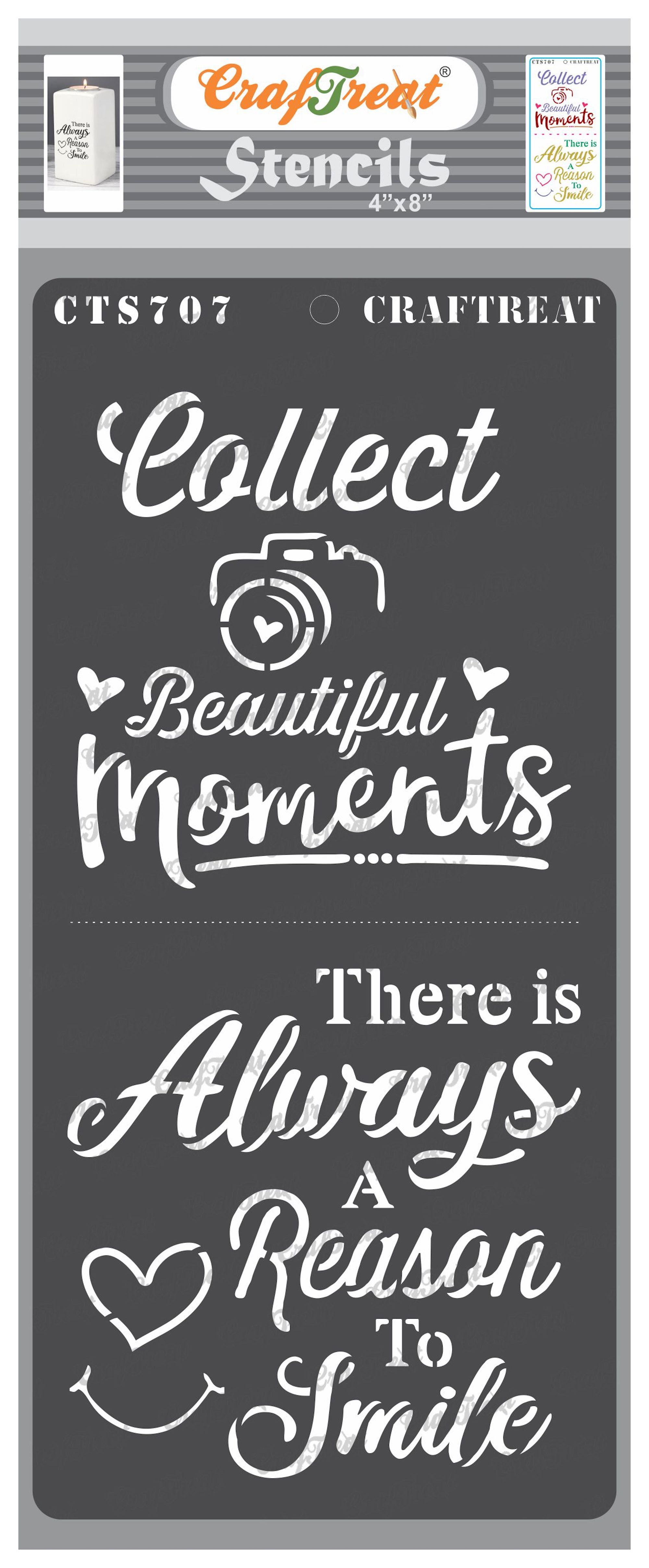 CrafTreat Reason to Smile Stencil for Painting and Crafting - 4"x8 ...