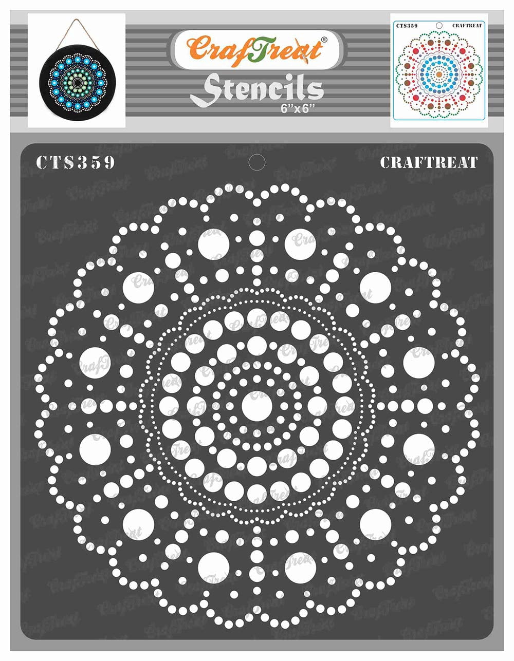 CrafTreat Reusable Dot Mandala DHF10 Stencils for Painting on Wood ...