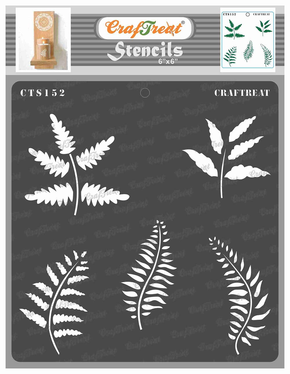 CrafTreat Reusable Fern Leaf Stencils for Painting on Wood, Canvas ...