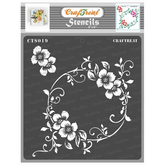 CrafTreat Reusable Flourish Stencils for Painting on Wood, Canvas, Paper, Fabric, Floor, Wall ...
