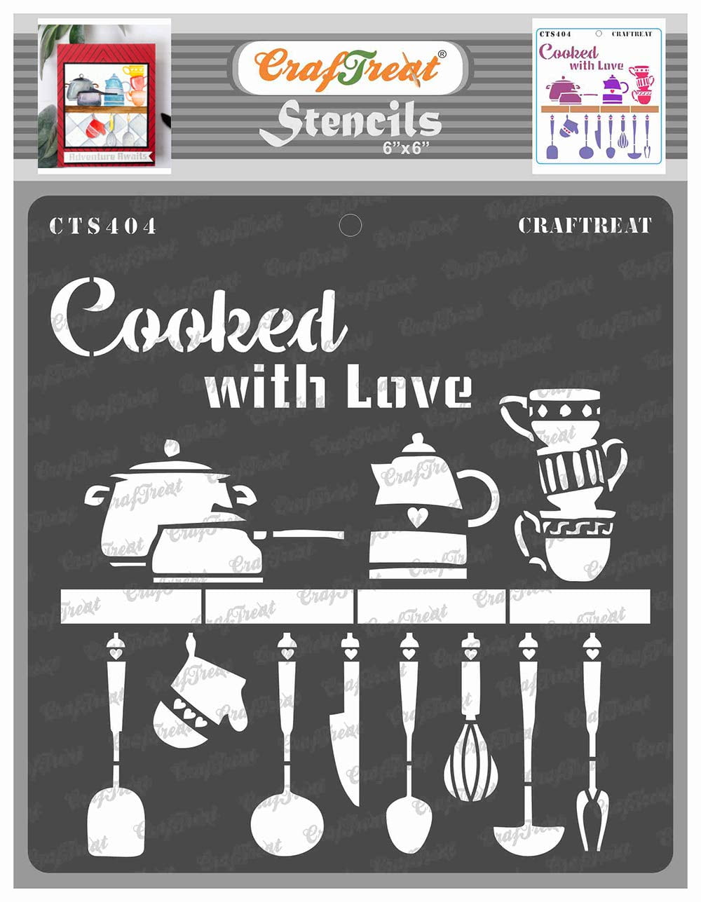 CrafTreat Reusable Kitchen Stencils MSF2 for Painting on Wood, Paper ...