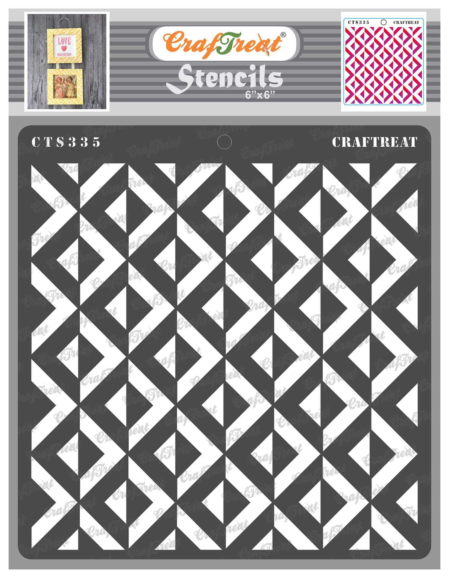CrafTreat Reusable Pattern Stencils MSF2 for Painting on Wood, Tile ...