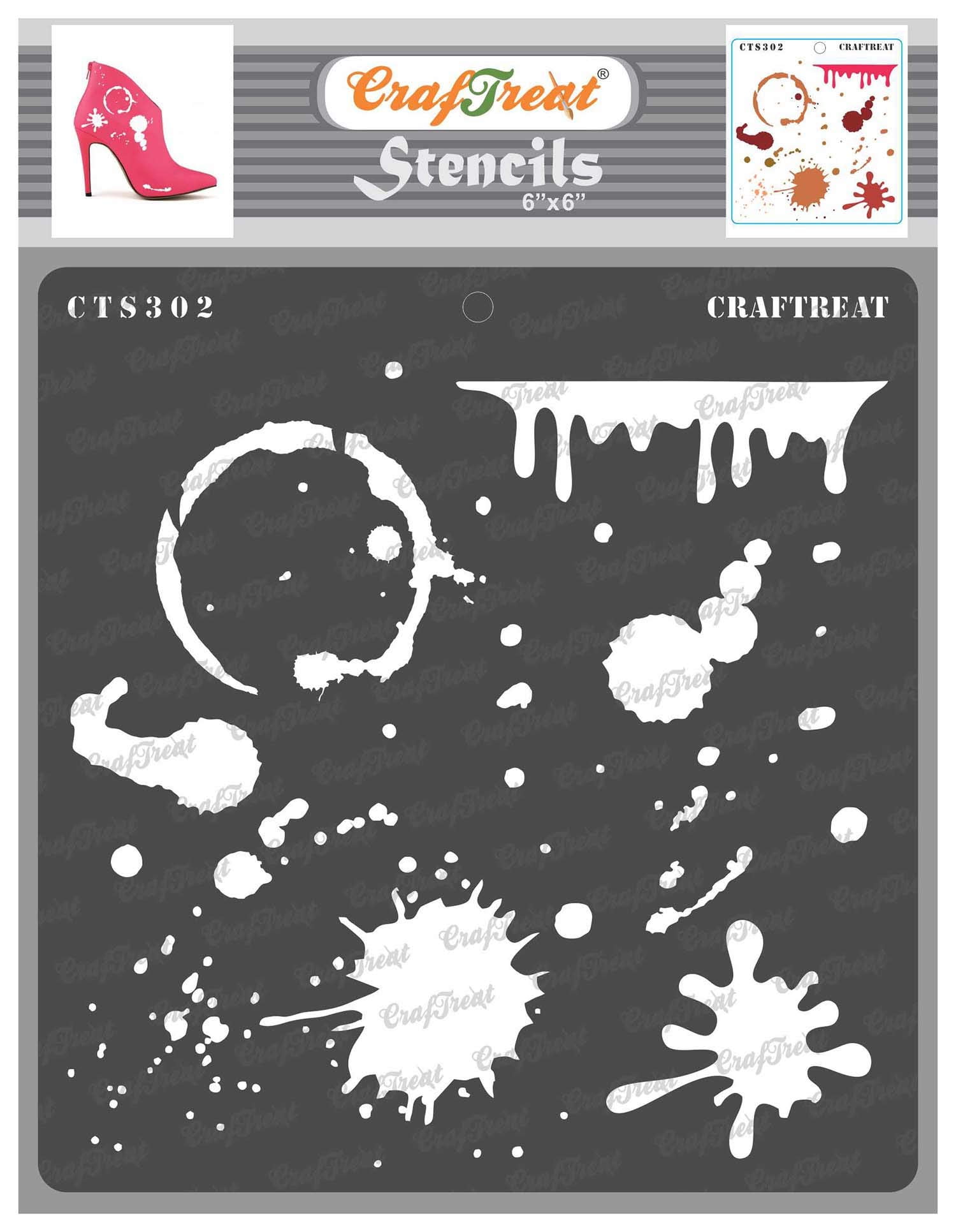 CrafTreat Reusable Stain and Splatter Stencils for Painting Wood ...