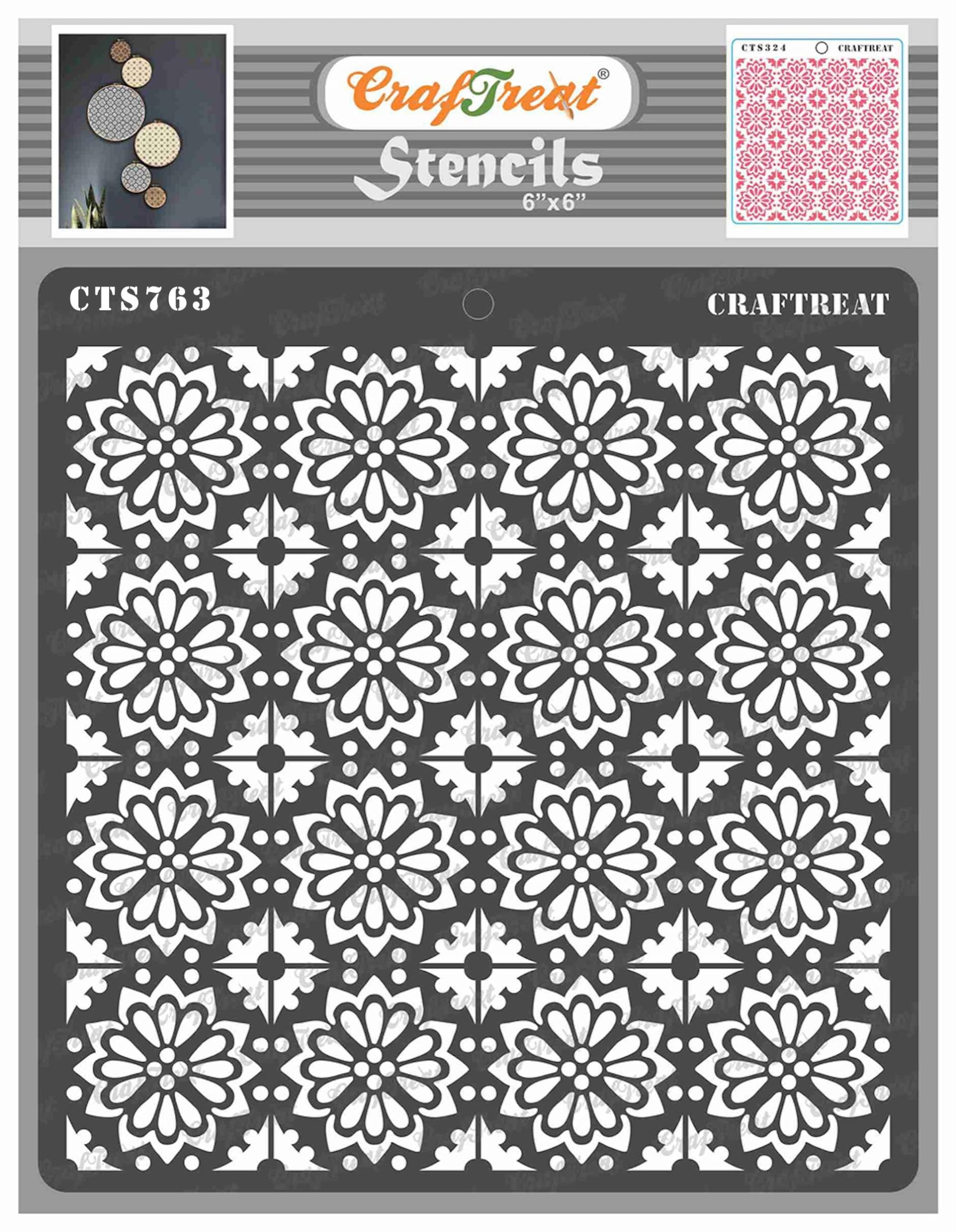 CrafTreat Reusable Tile Pattern TSF6 Stencils for Painting on Tile ...