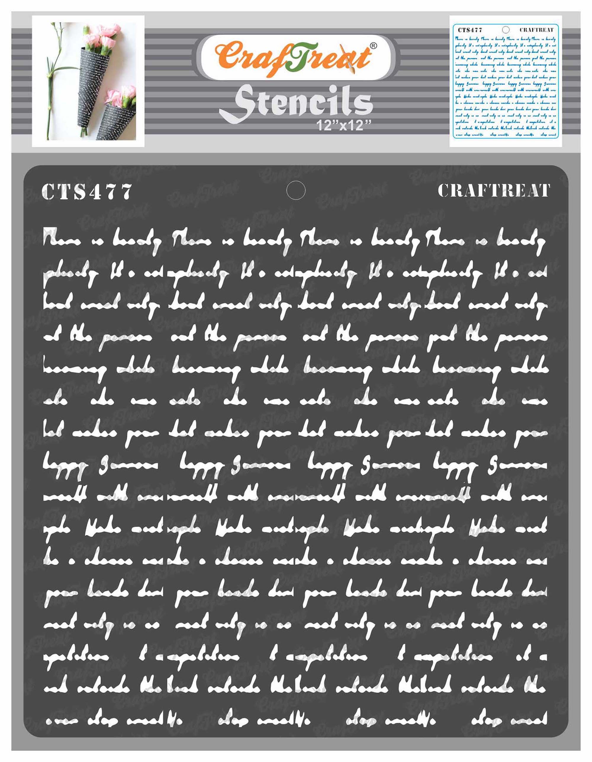 CrafTreat Script Stencil for Painting and Crafting - 12"x12" - Walmart.com