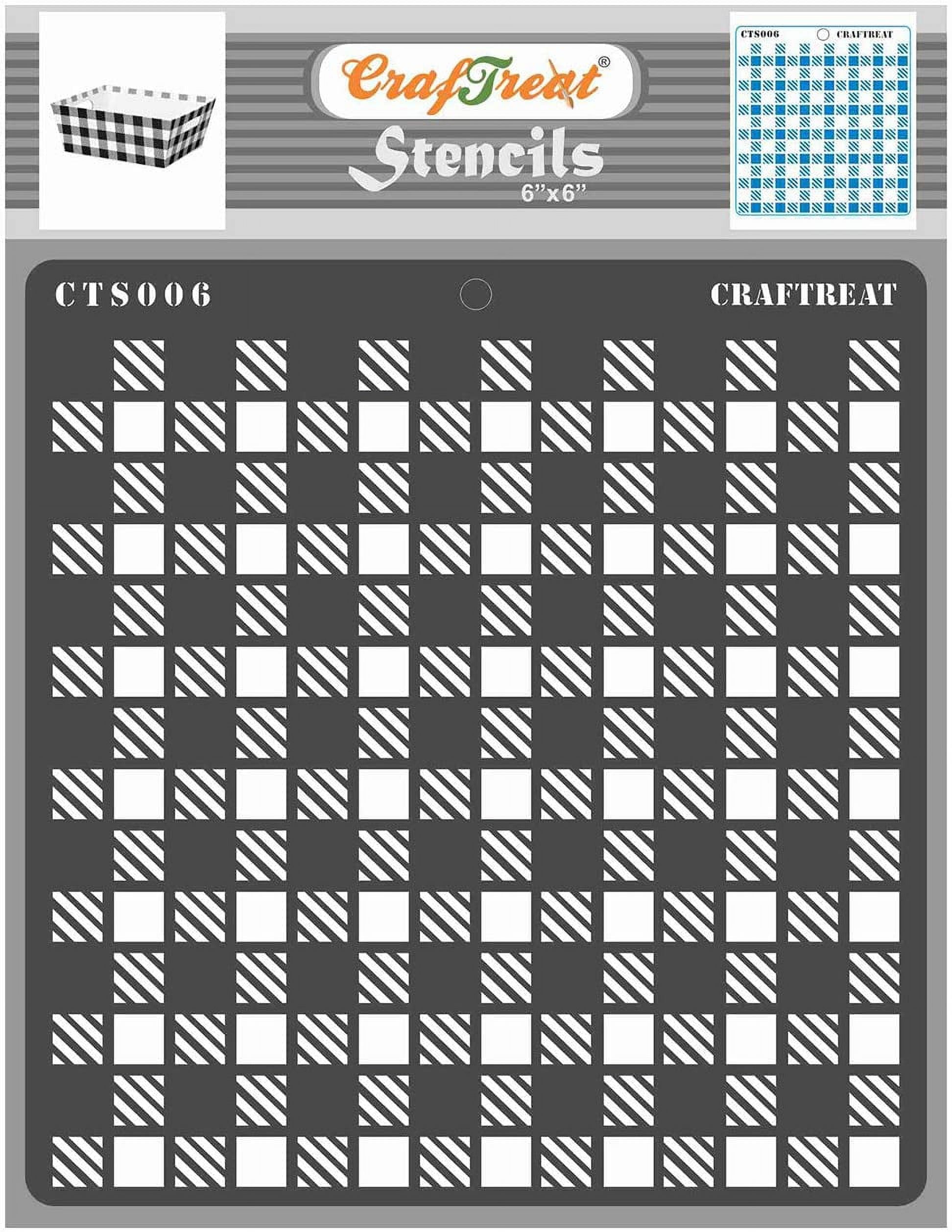 CrafTreat Shepherds Check Stencil for Painting and Crafting - 6"x6 ...