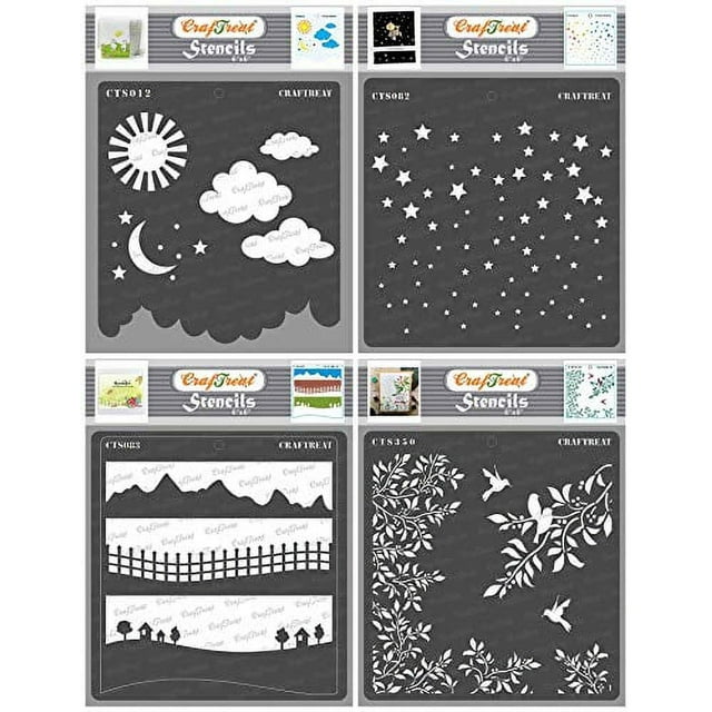 CrafTreat Stencils for Painting on Wood, Canvas, Paper, Fabric, Floor ...