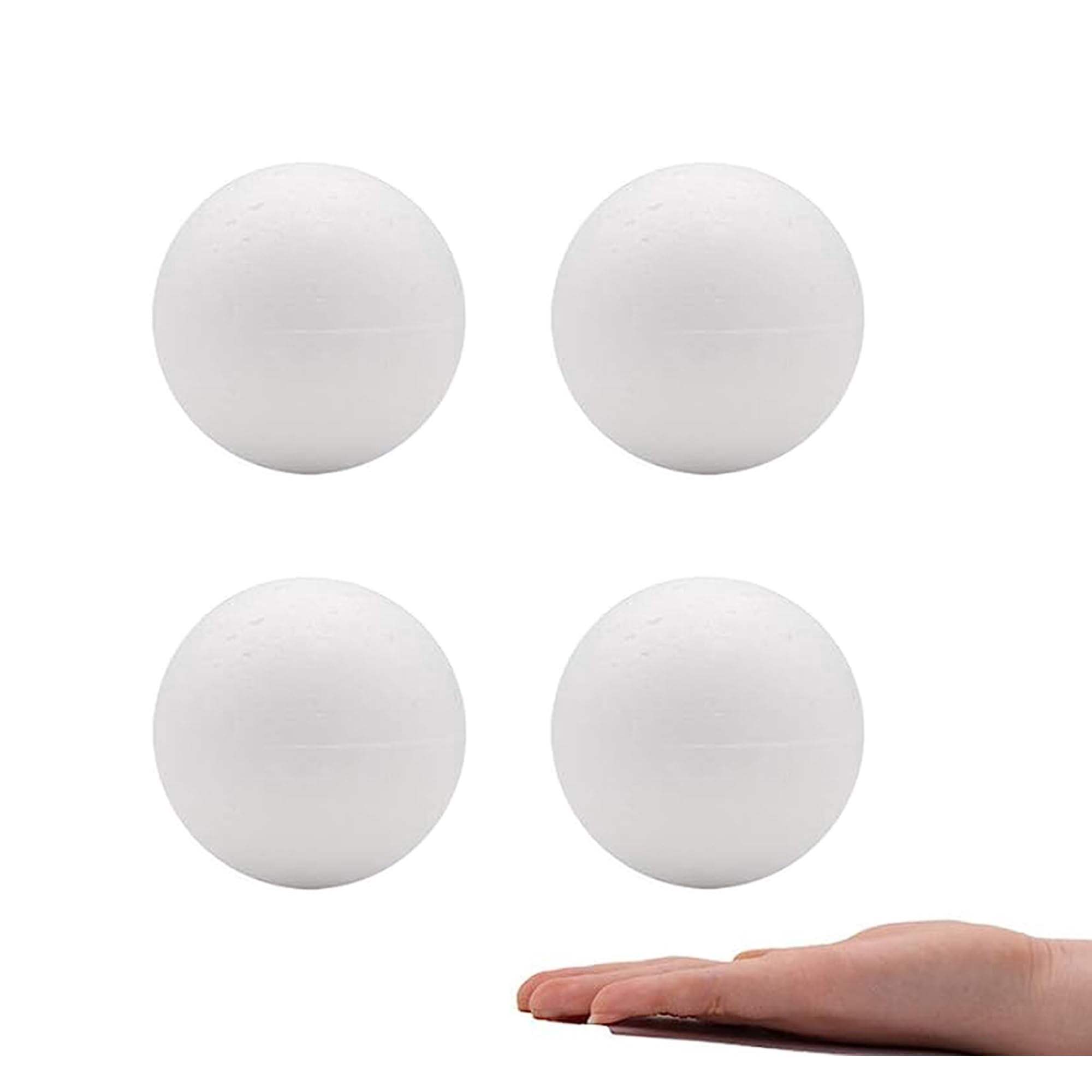 Crafare 4 Inch 4 Pack Foam Balls for Crafts White Polystyrene Smooth ...