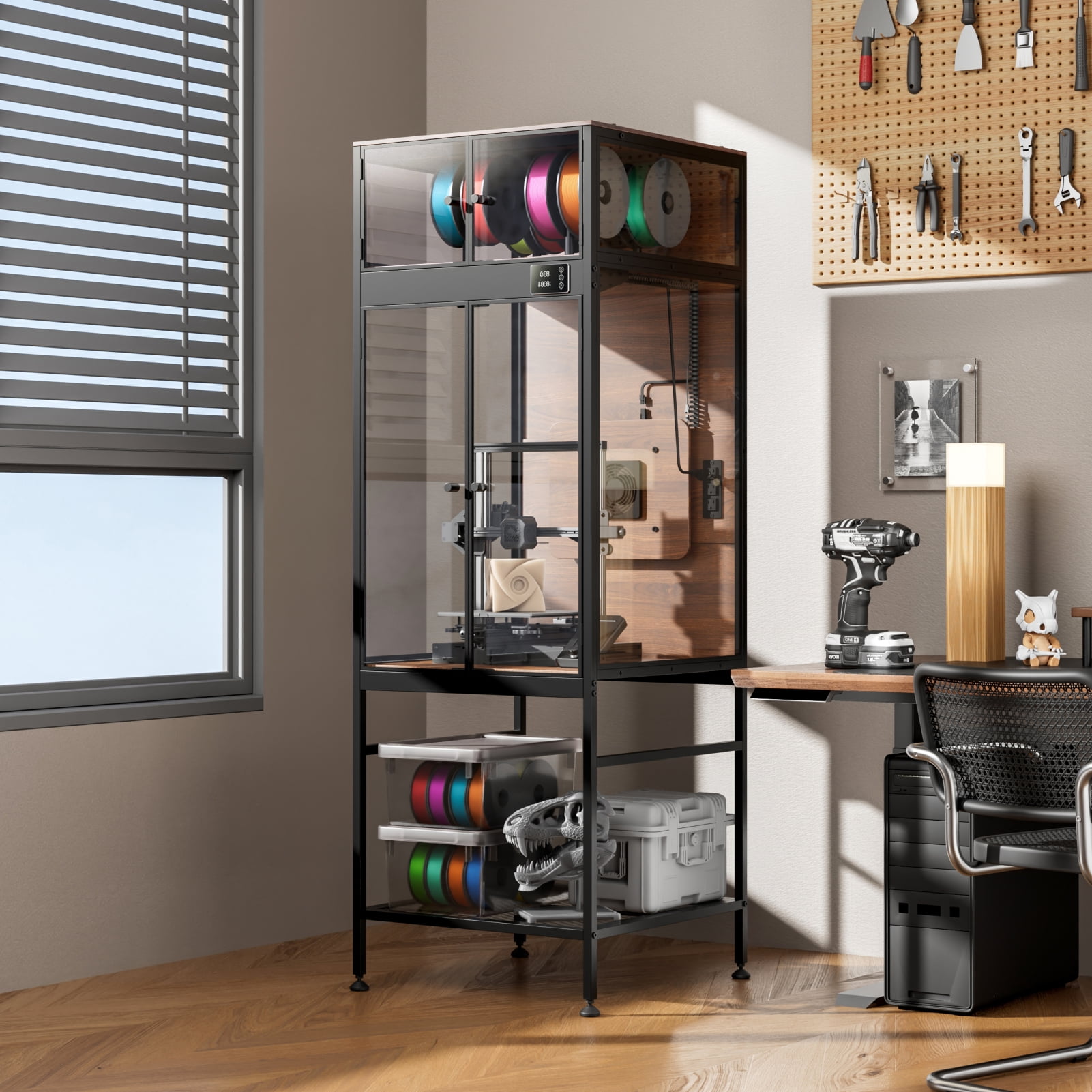 Crafit 3D Printer Enclosure Large 3D Printer Storage Table for Art Room ...