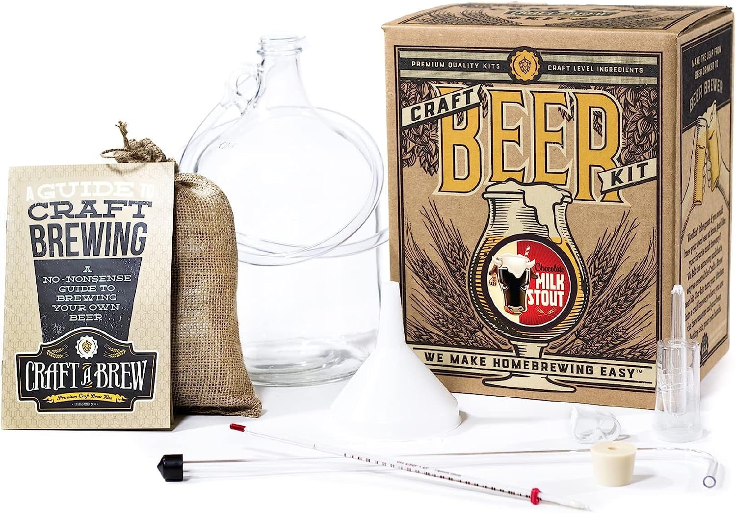 Craft A Brew Chocolate Milk Stout Brewing Kit, Home Brewing Set, 1 ...