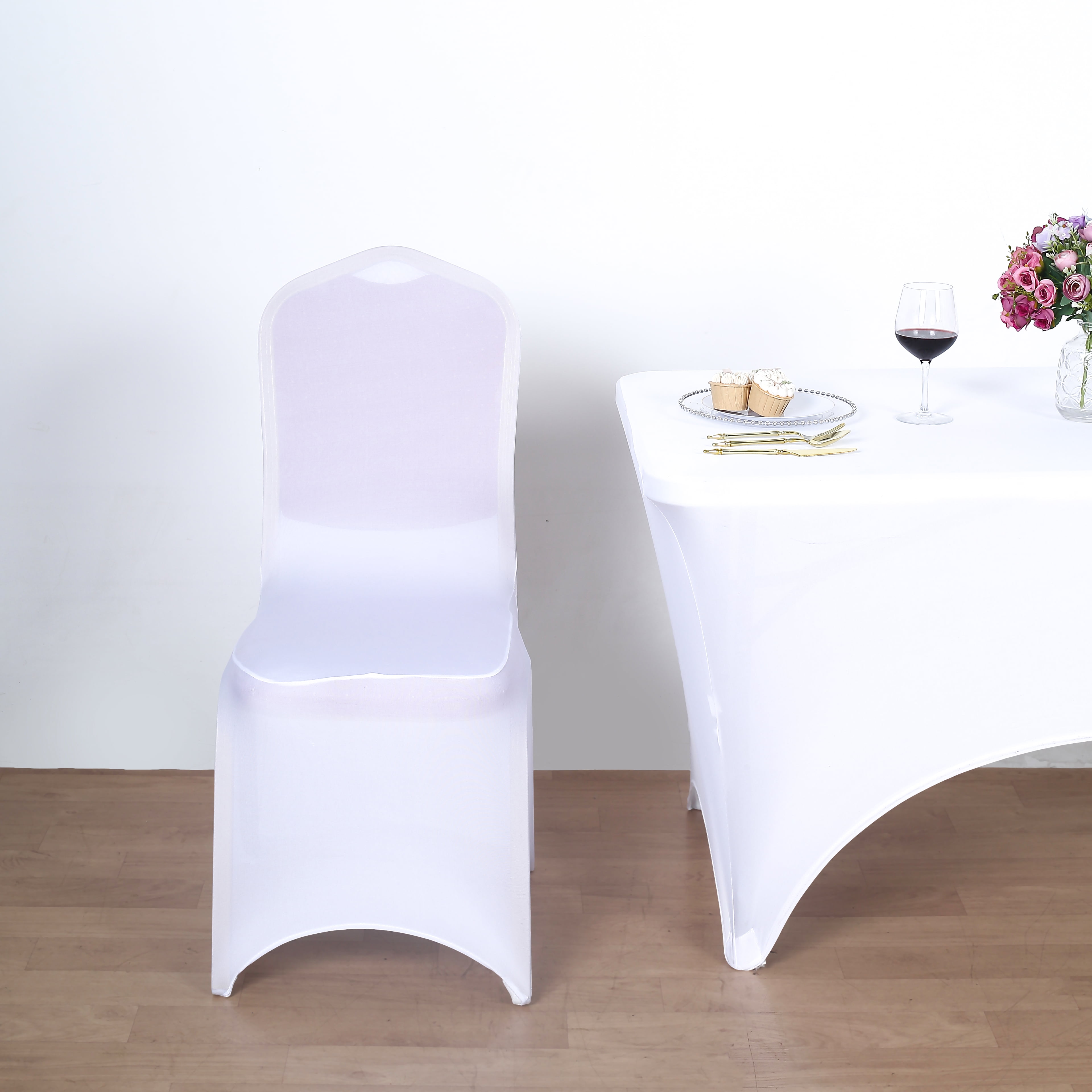 Craft And Party Spandex Stretch 10-Piece Chair Slipcovers, Black ...