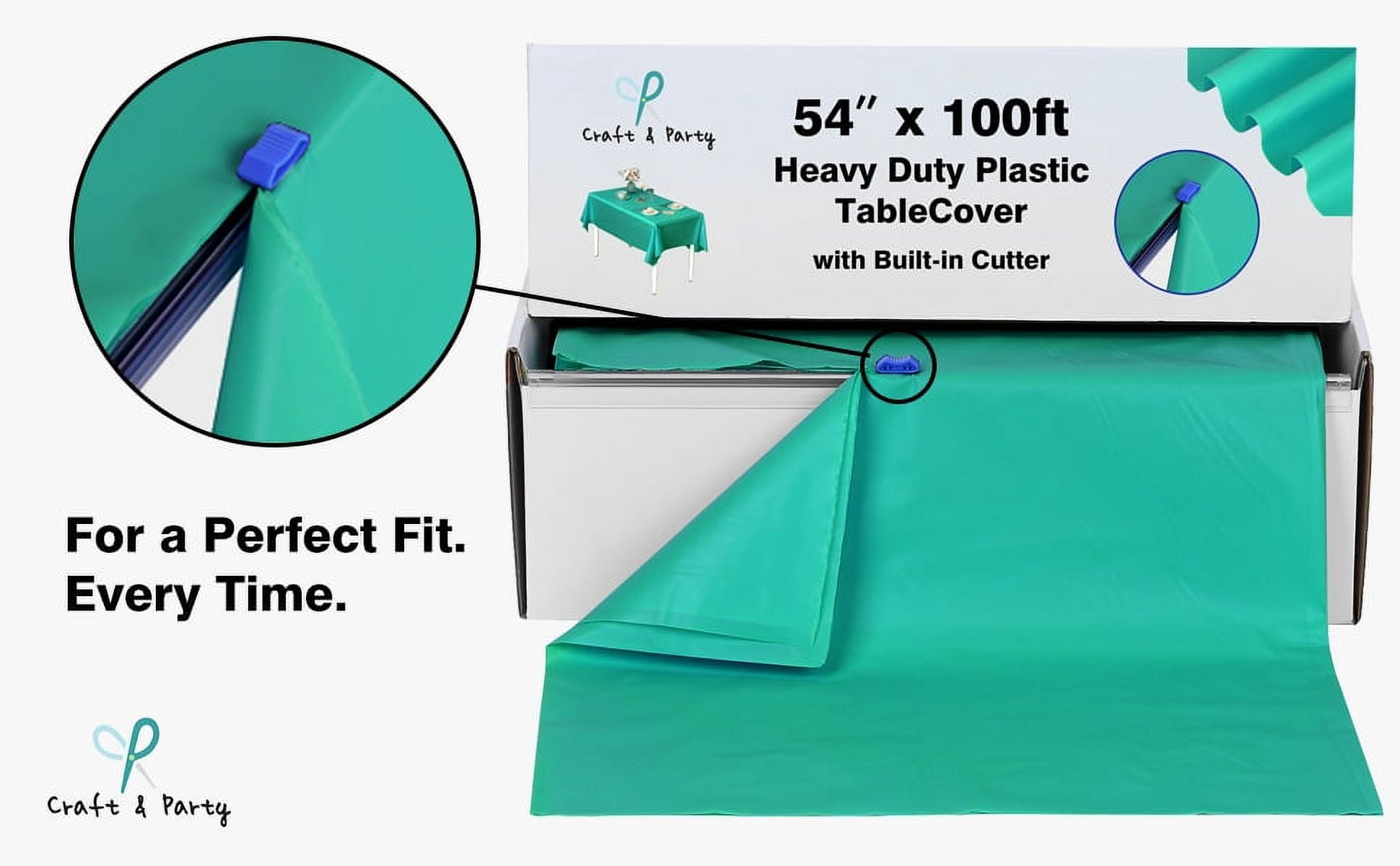 Craft And Party, 54"X 100 Ft. Plastic Table Cover Roll for Party ...