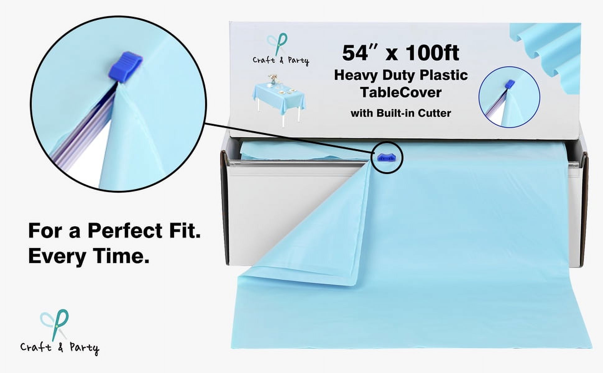 Craft And Party, 54" X 100 Ft. Plastic Table Cover Roll for Party ...