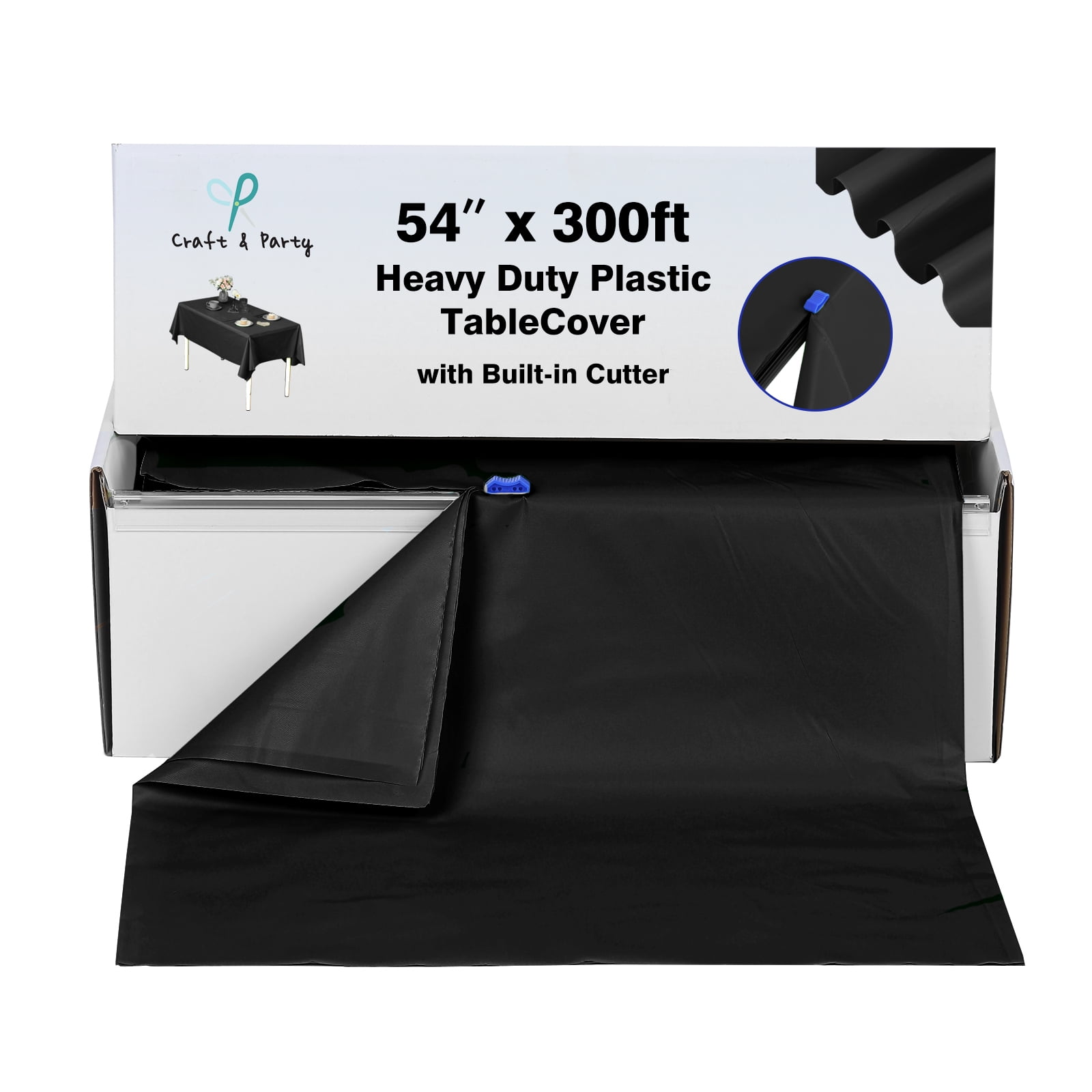 Craft And Party Plastic Table Cover Roll, 54"X 300 Ft., Versatile for ...