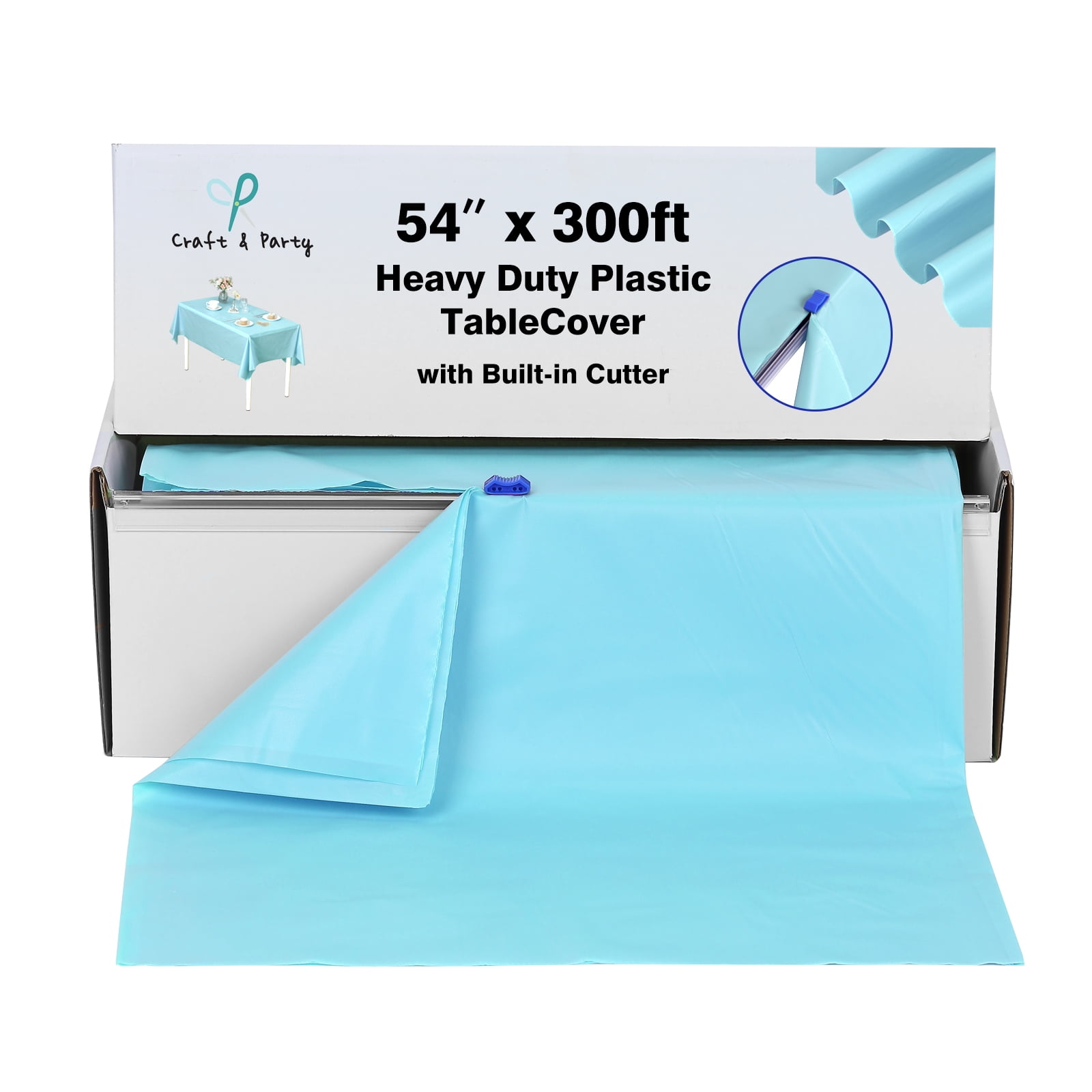 Craft And Party, 54"X 300 Ft. Plastic Table Cover Roll for Party ...