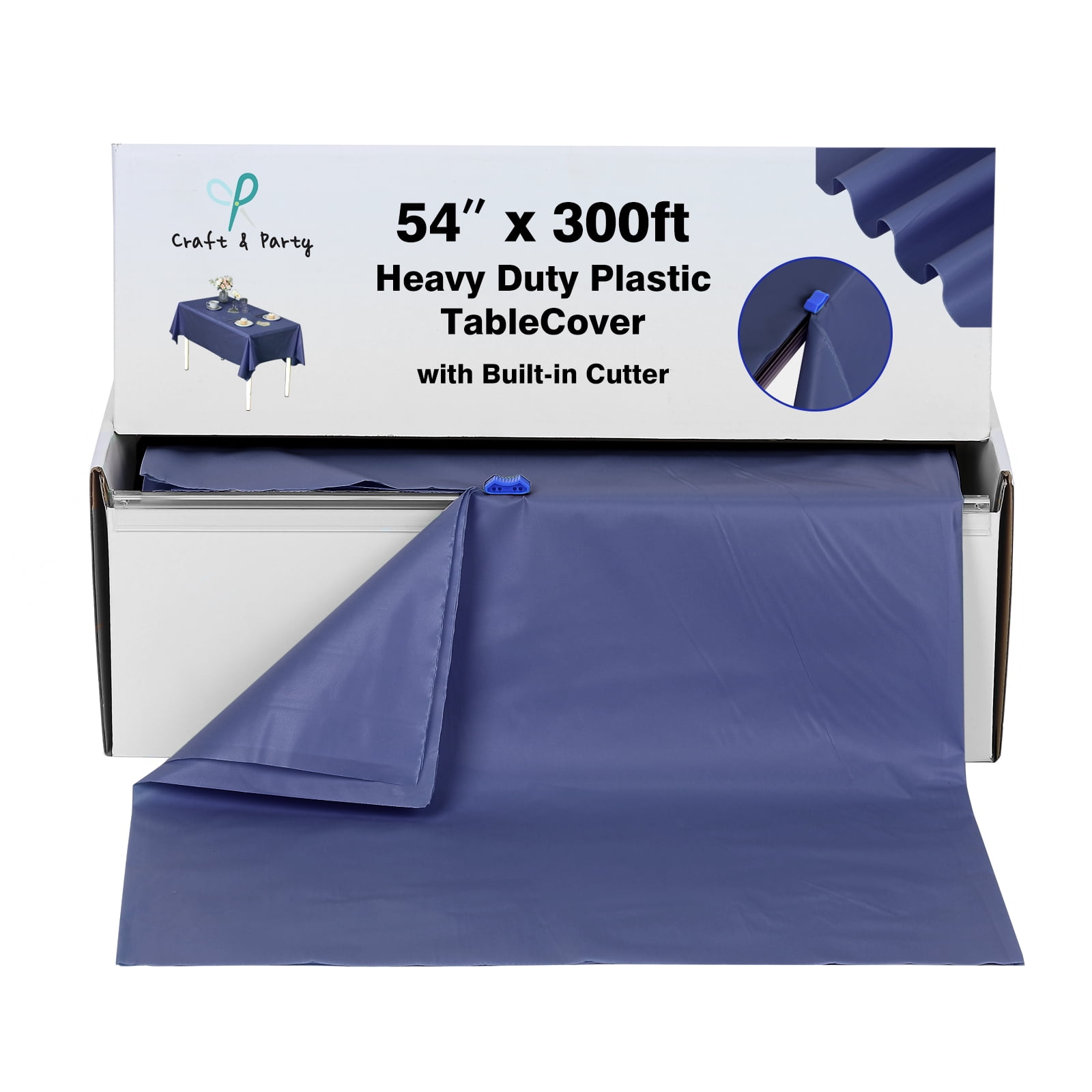 Craft And Party, 54"X 300 Ft. Plastic Table Cover Roll for Party ...