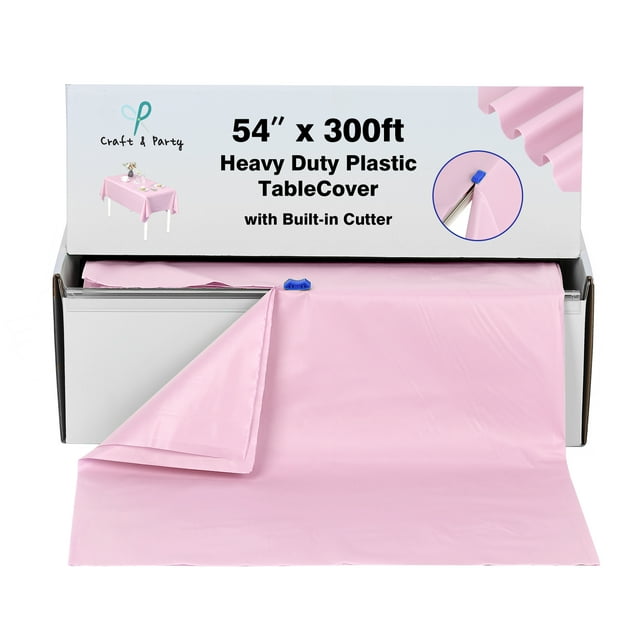 Craft & Party, 54"X 300 Ft. Plastic Table Cover Roll, Versatile, Water ...