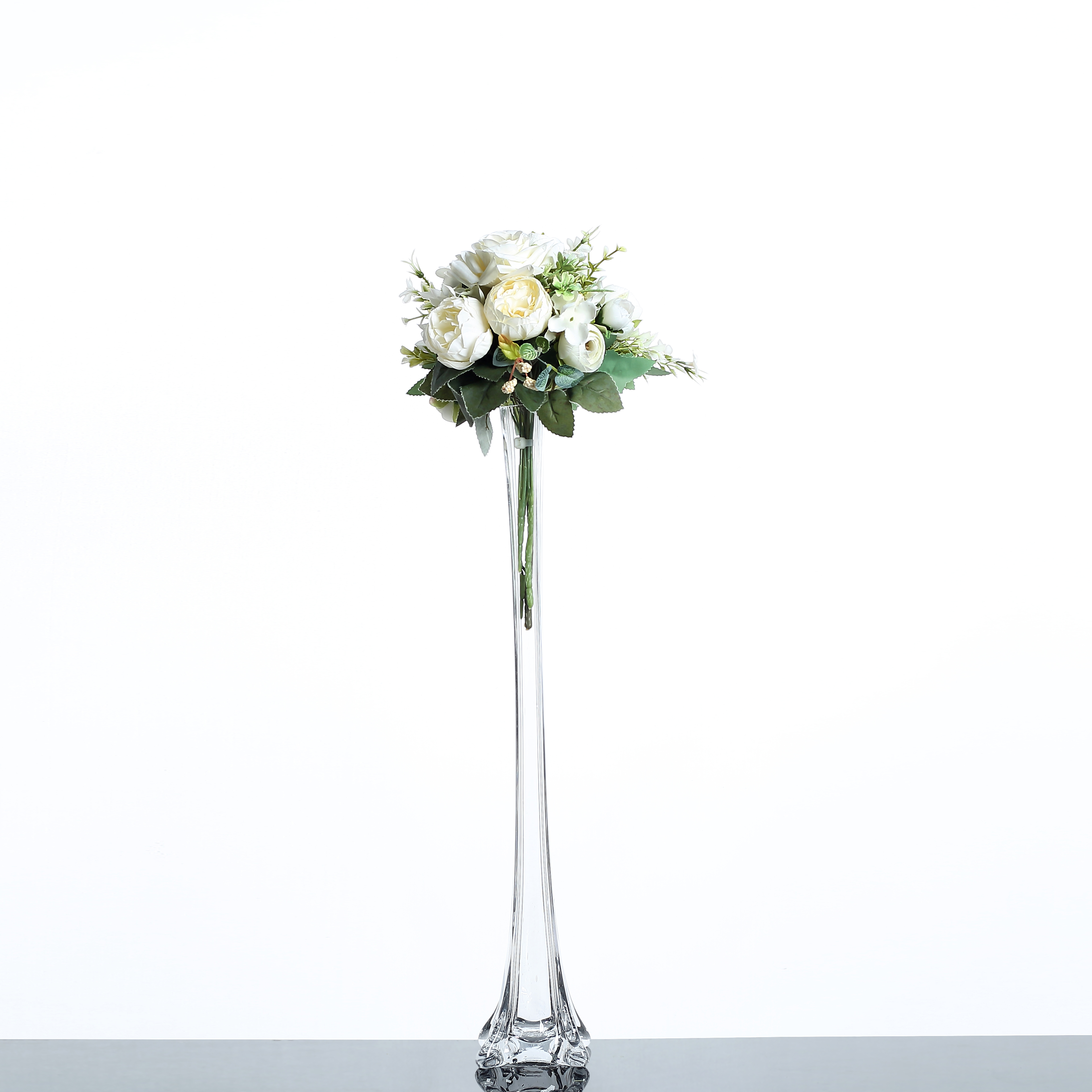 20" Jet Black and Transparent Glass Flower Vase - Walmart.com