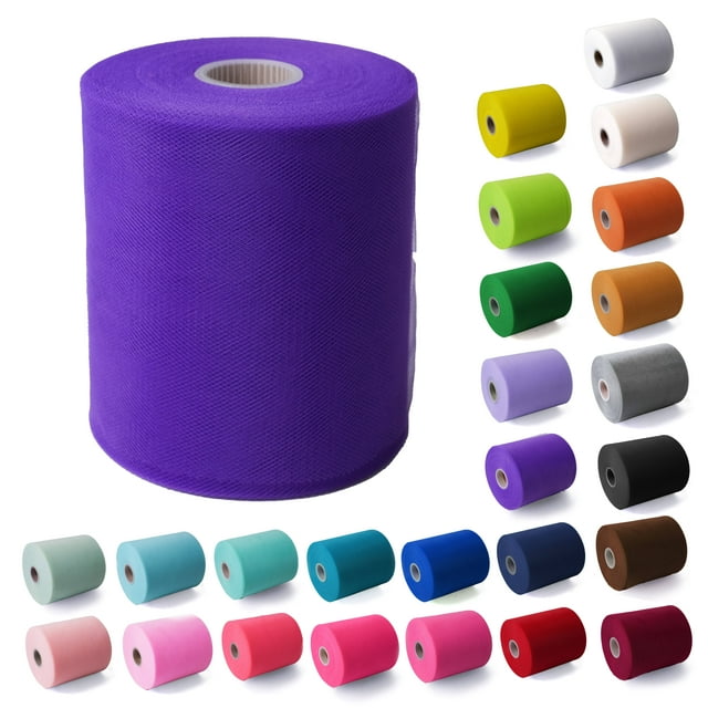 Craft And Party- Purple 6" x 400 yards Tulle Roll Fabric Spool - Tutu ...