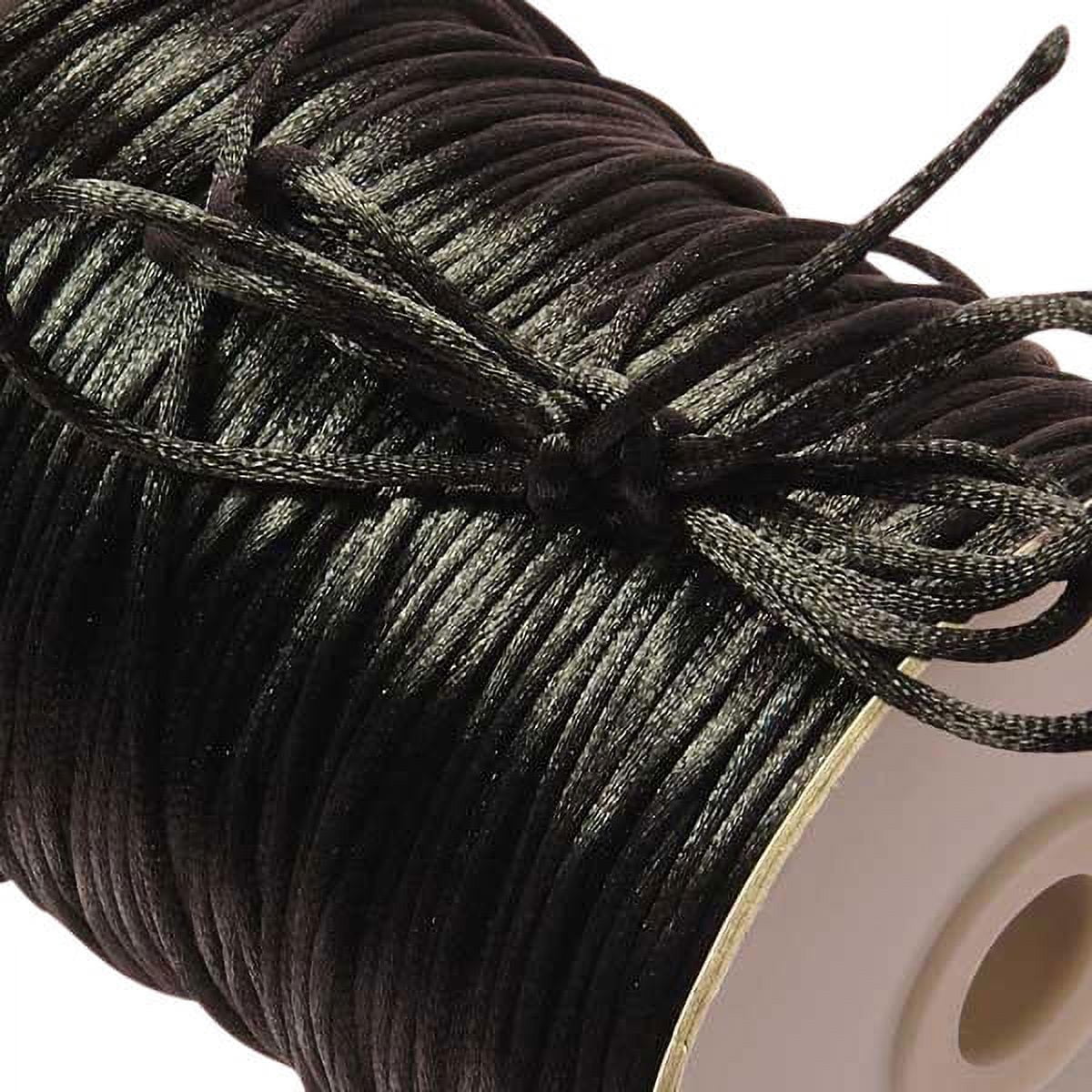 Craft And Party Satin Rattail Cord, 1.5 mm Thick, Black, 100 Yards ...