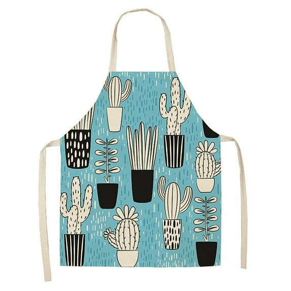 Craft Apron,Small Fresh Cactus Printed Apron Green Plant Printed Apron ...