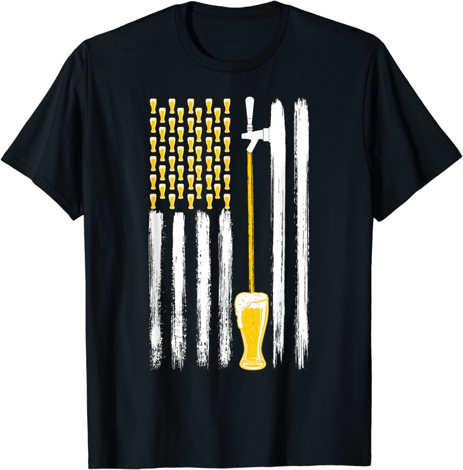 Craft Beer American Flag USA, 4th July Alcohol Brew, Brewery T-Shirt ...