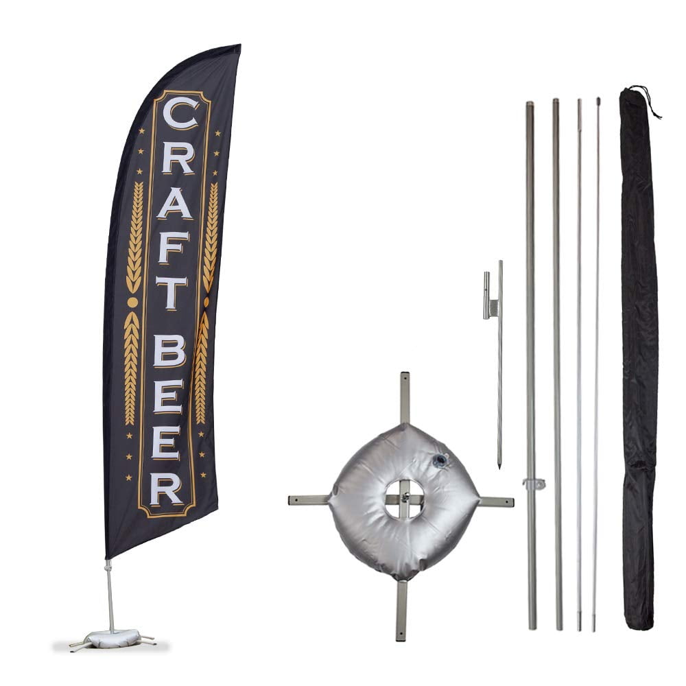 Craft Beer Feather Flag Kits - 13.5ft Flag Complete Pole Set, Ground ...