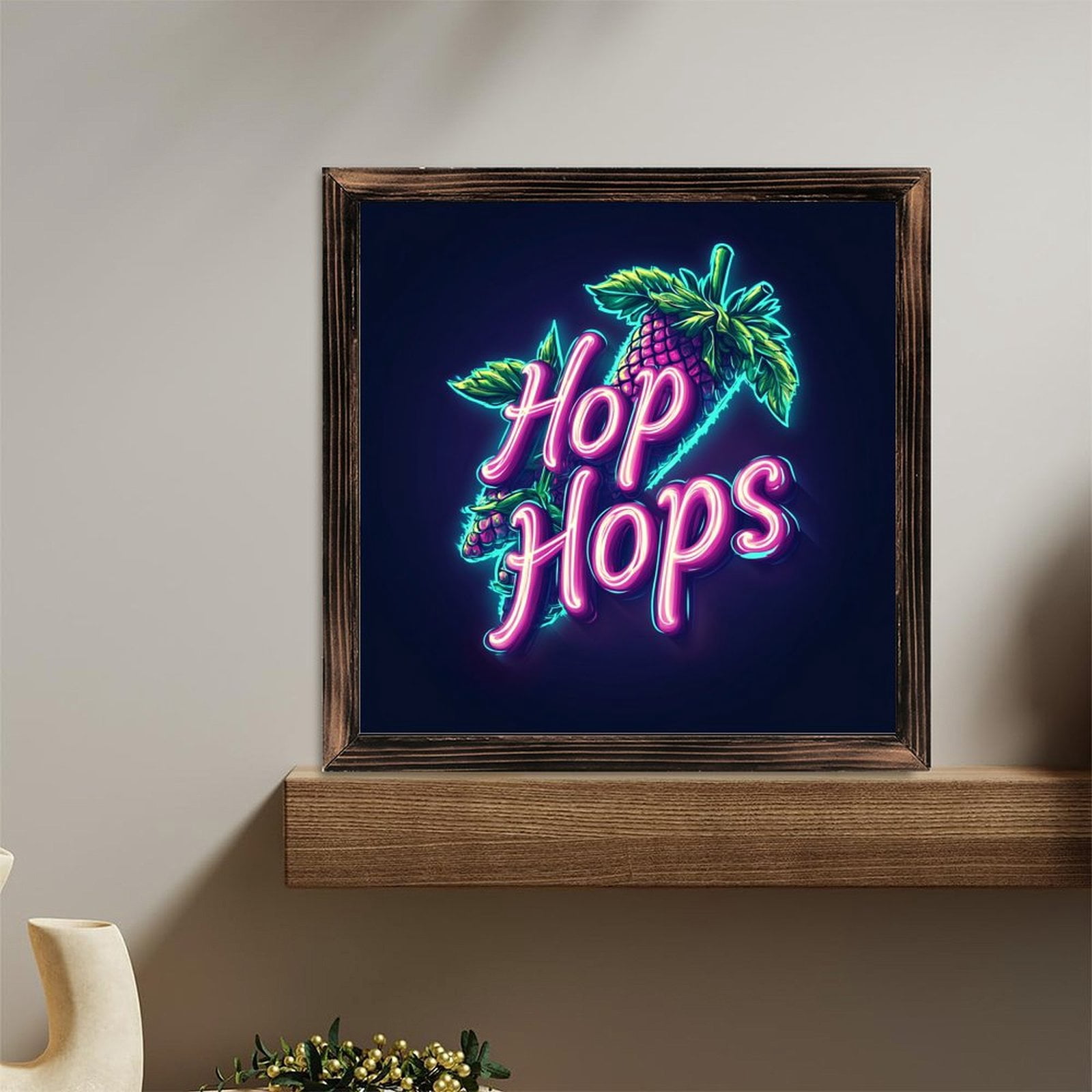 Craft Beer Hops Wooden Sign Wall Plaque - Vintage Art Decoration, Wall ...