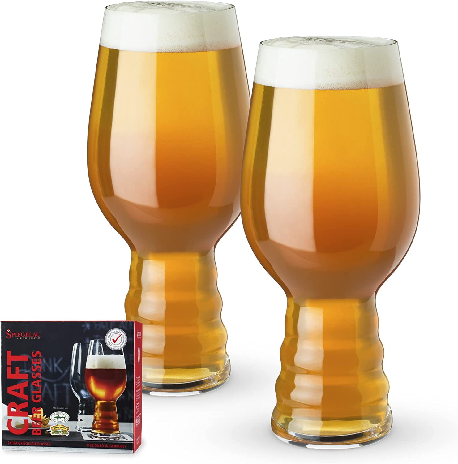 Craft Beer IPA Glass, European-Made Crystal Drinking Glasses Perfect ...