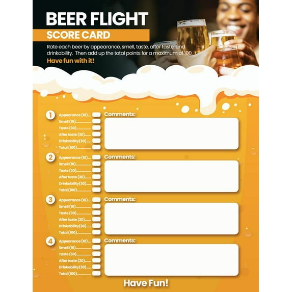 Craft Beer Tasting Score Sheets, Pad of 100 Sheets - Walmart.com