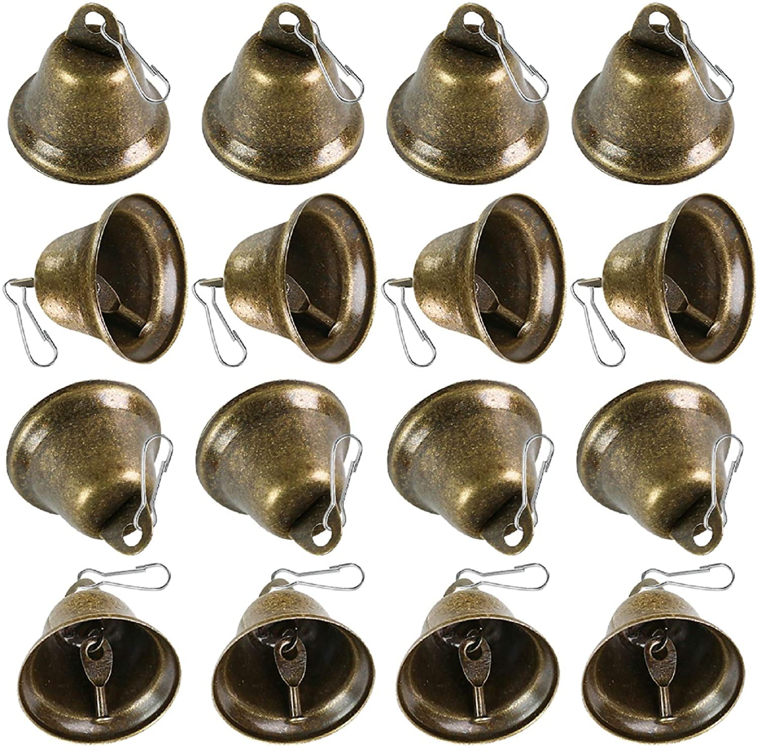 Craft Bells, 16PCS Bronze Jingle Bells Vintage Bells (1.7" X 1.5") with ...
